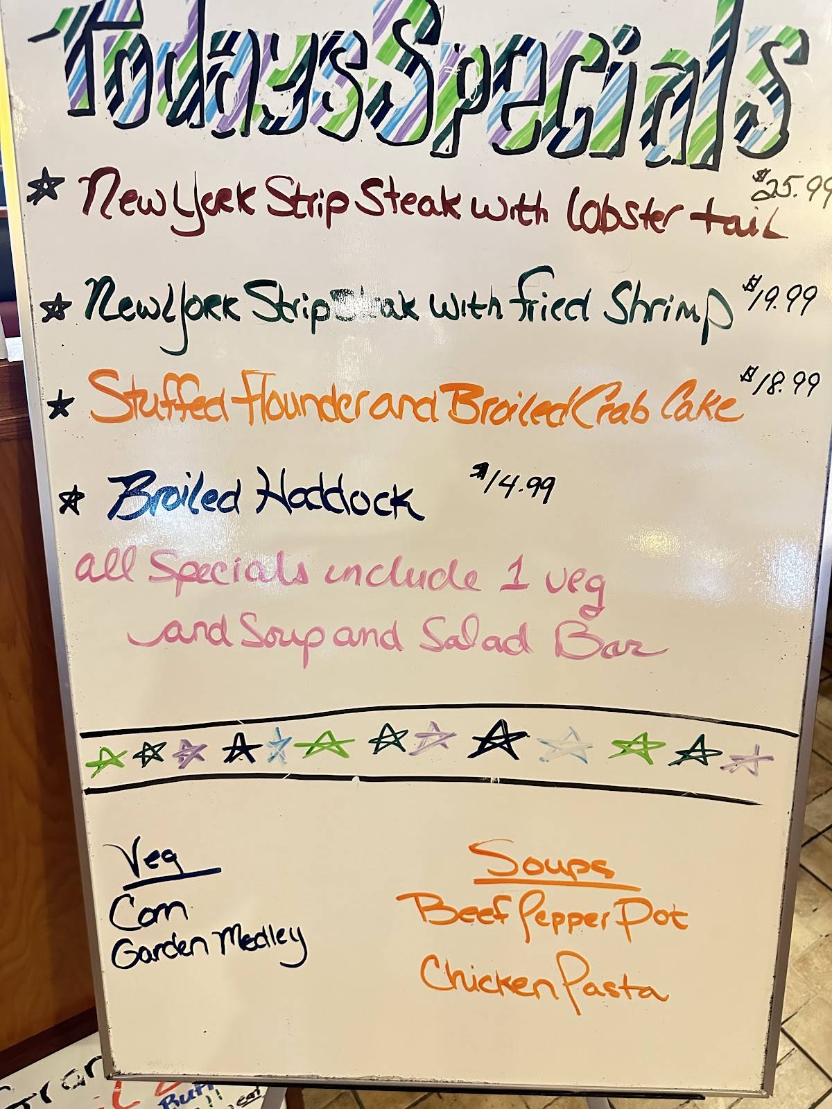 Menu at The New Pied Piper Diner restaurant, Barto