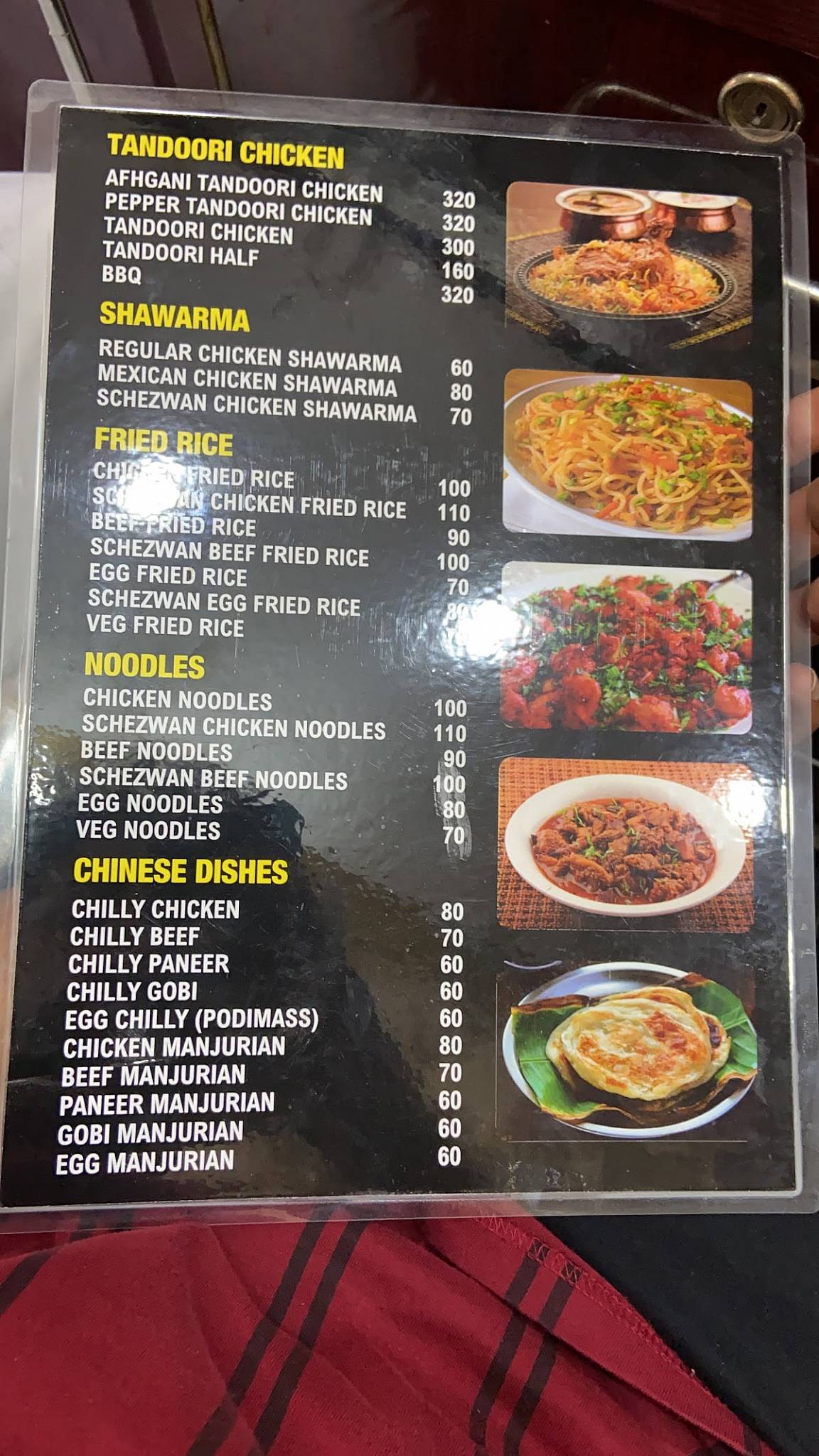 Menu at The Noor Restaurant, Chennai