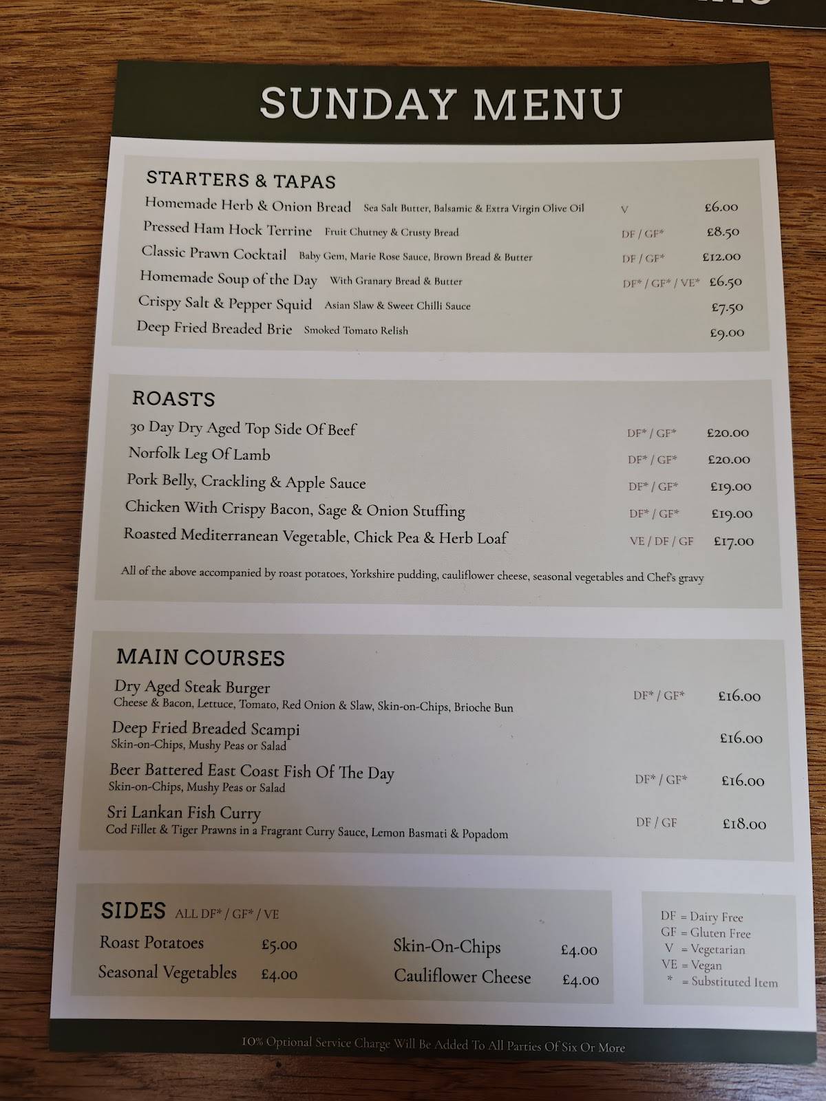 Menu at The Norton Dog pub & bar, Norton