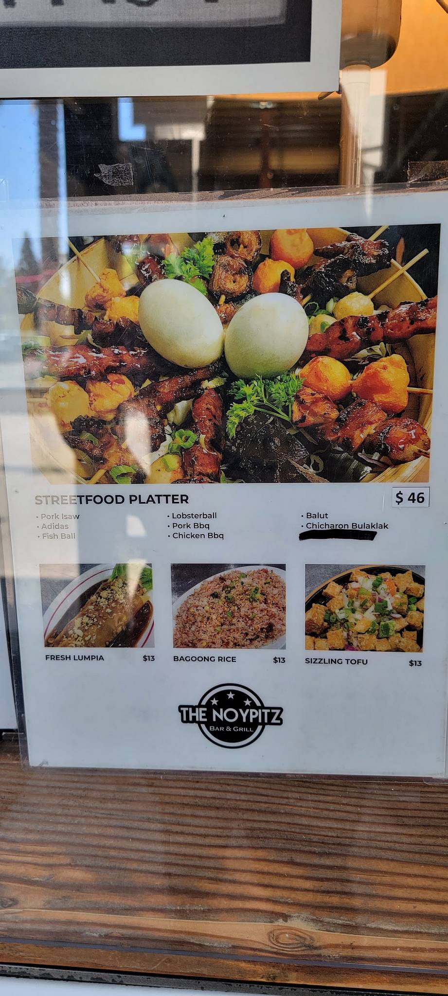 Menu at The Noypitz Bar & Grill, Cerritos