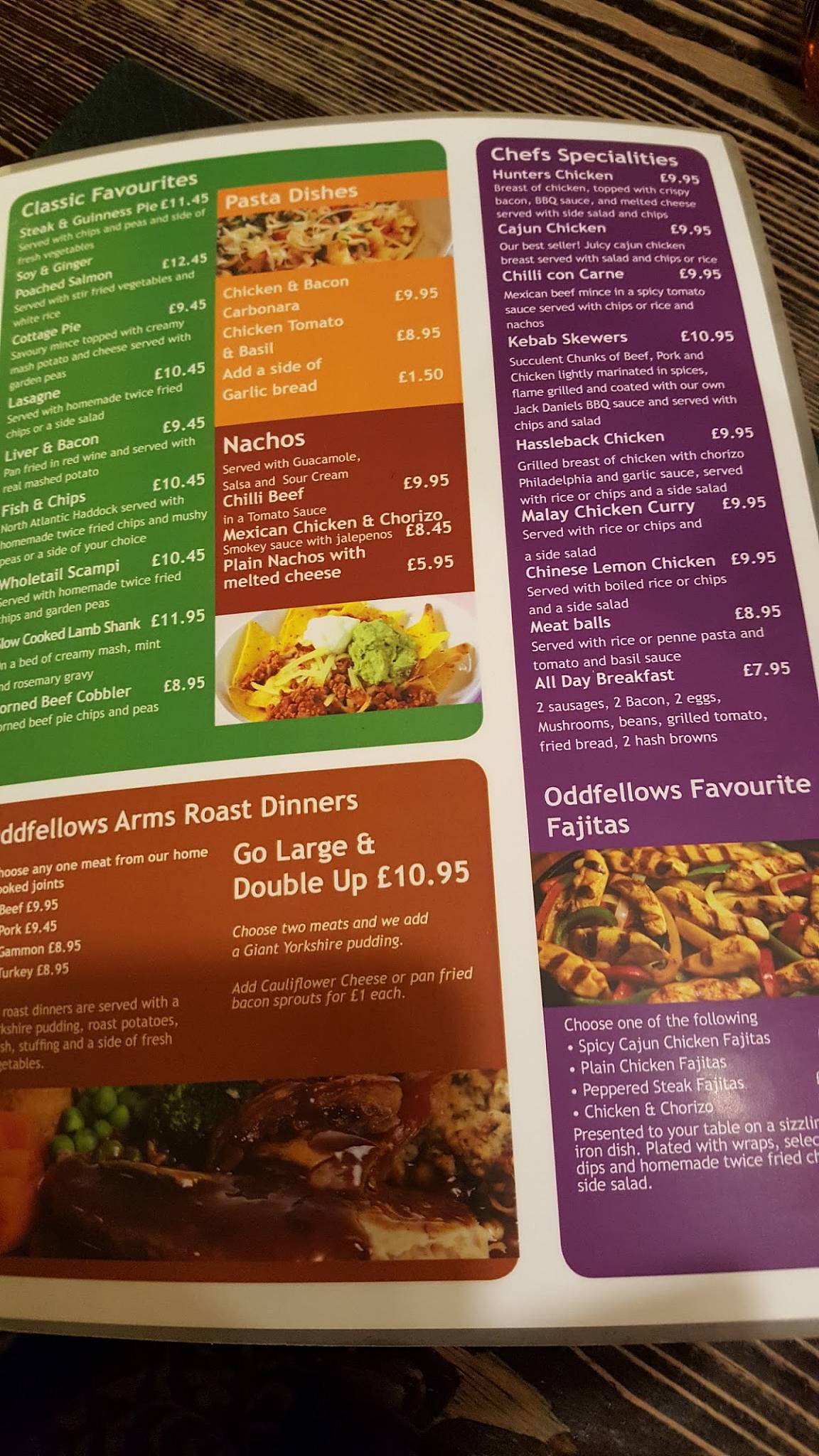 Menu at The Oddfellows Arms pub & bar, Bradford, 696 Harrogate Rd