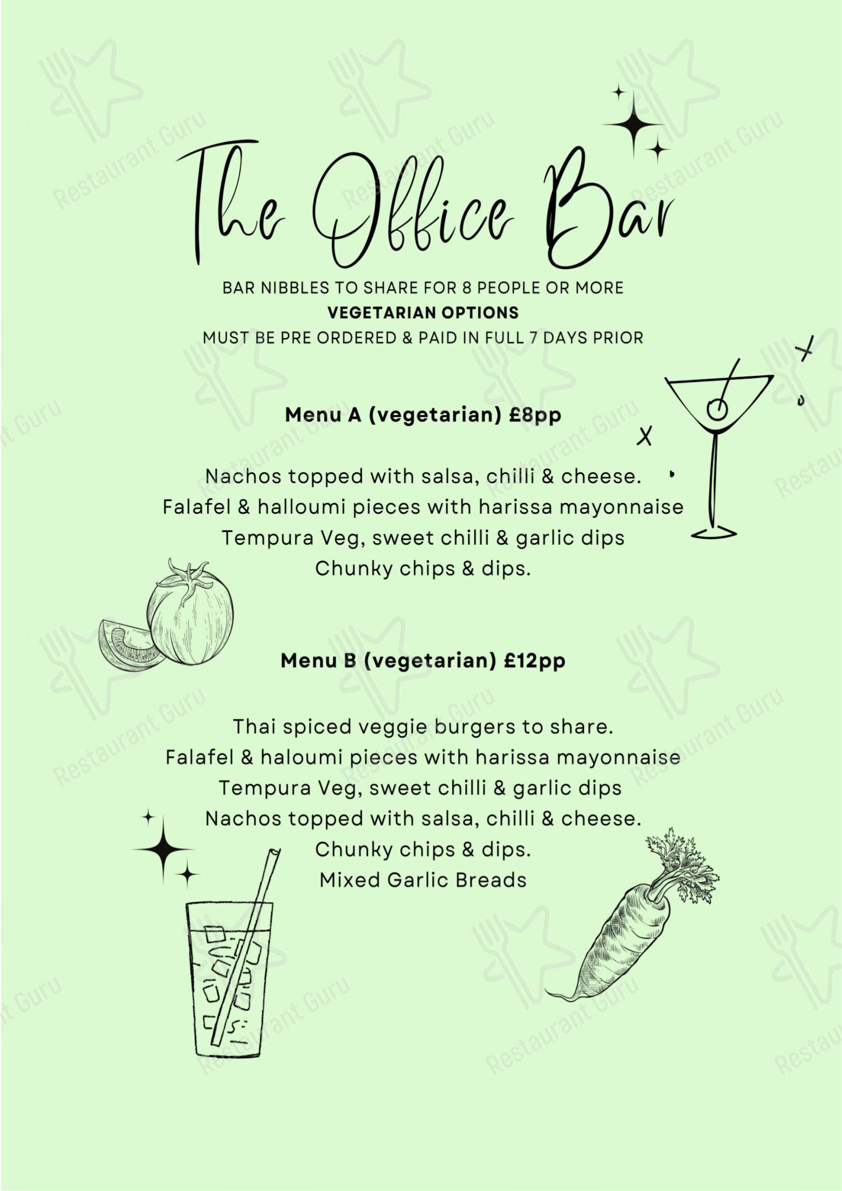 Menu at The Office Bar & Restaurant, Southport