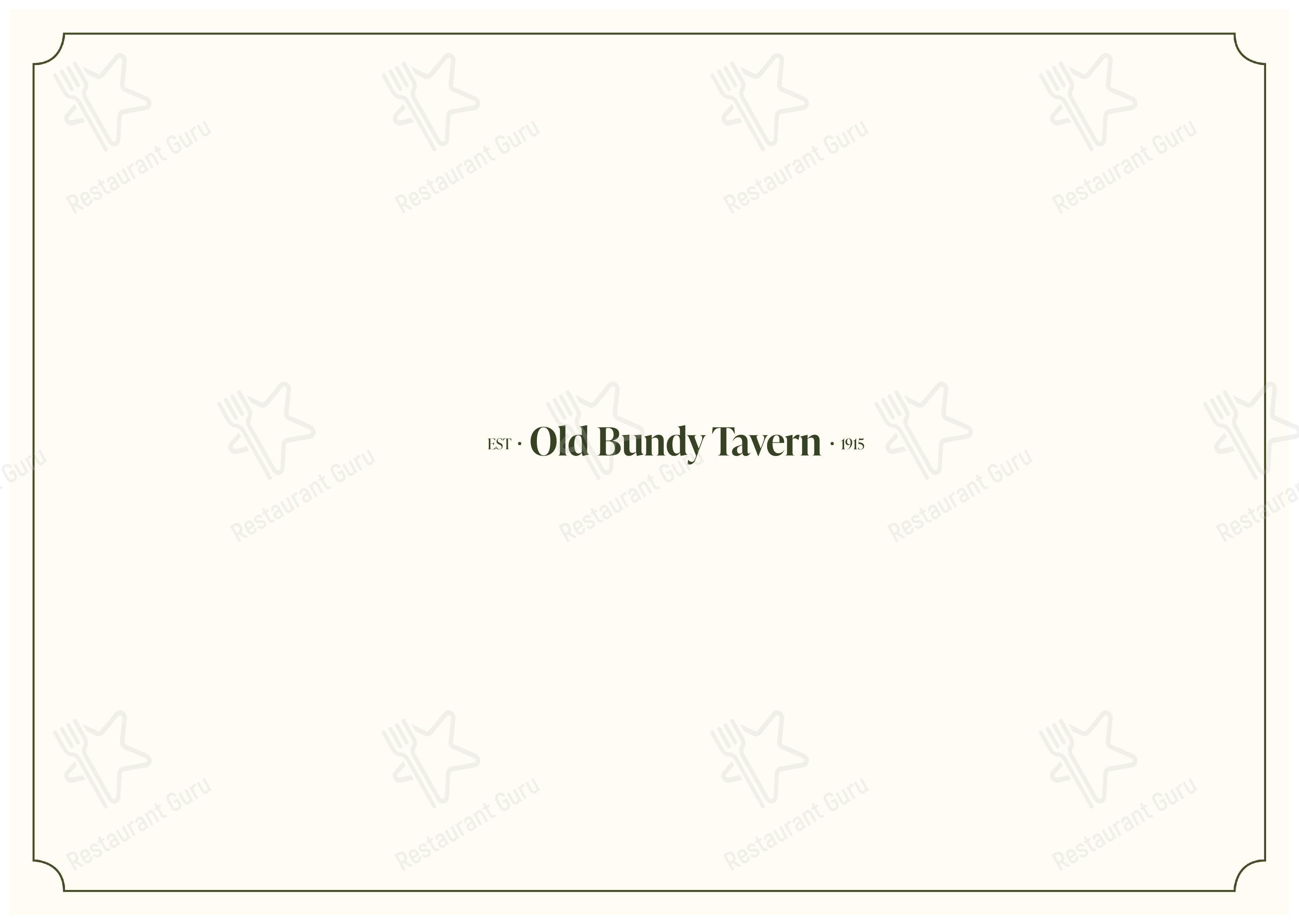 Menu at The Old Bundy Tavern pub & bar, Bundaberg Central, 20 Quay St