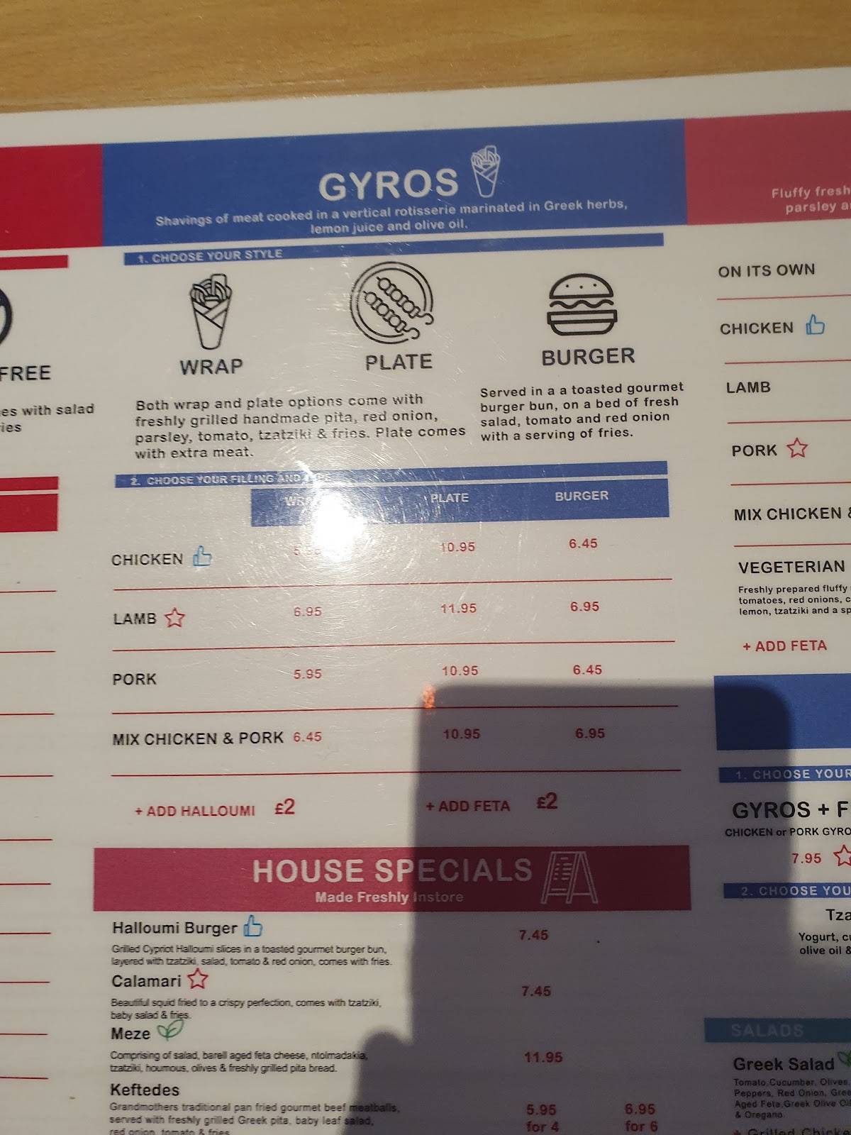 Menu at The Olive - Greek Street Food restaurant, Leicester