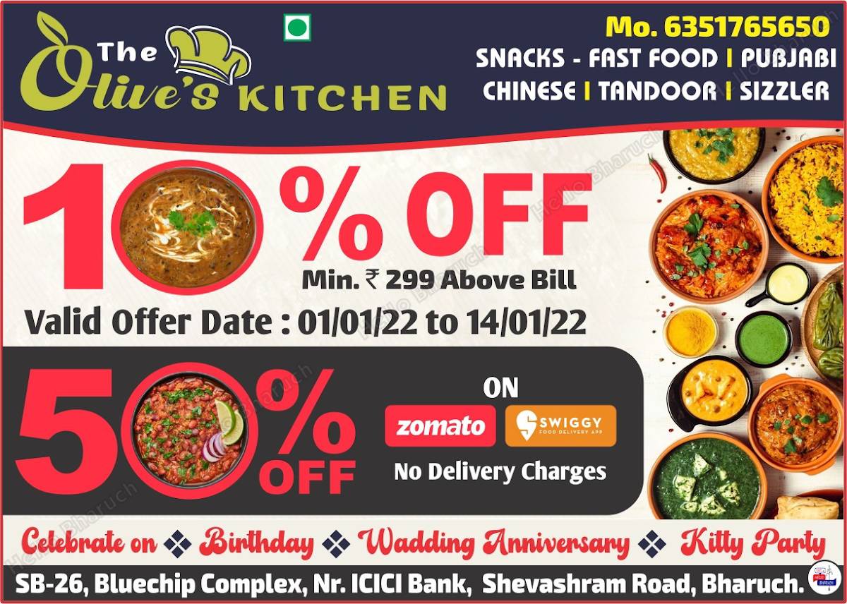 Menu at The Olive's Kitchen, Bharuch, 26 BLUE CHIP COMPLEX