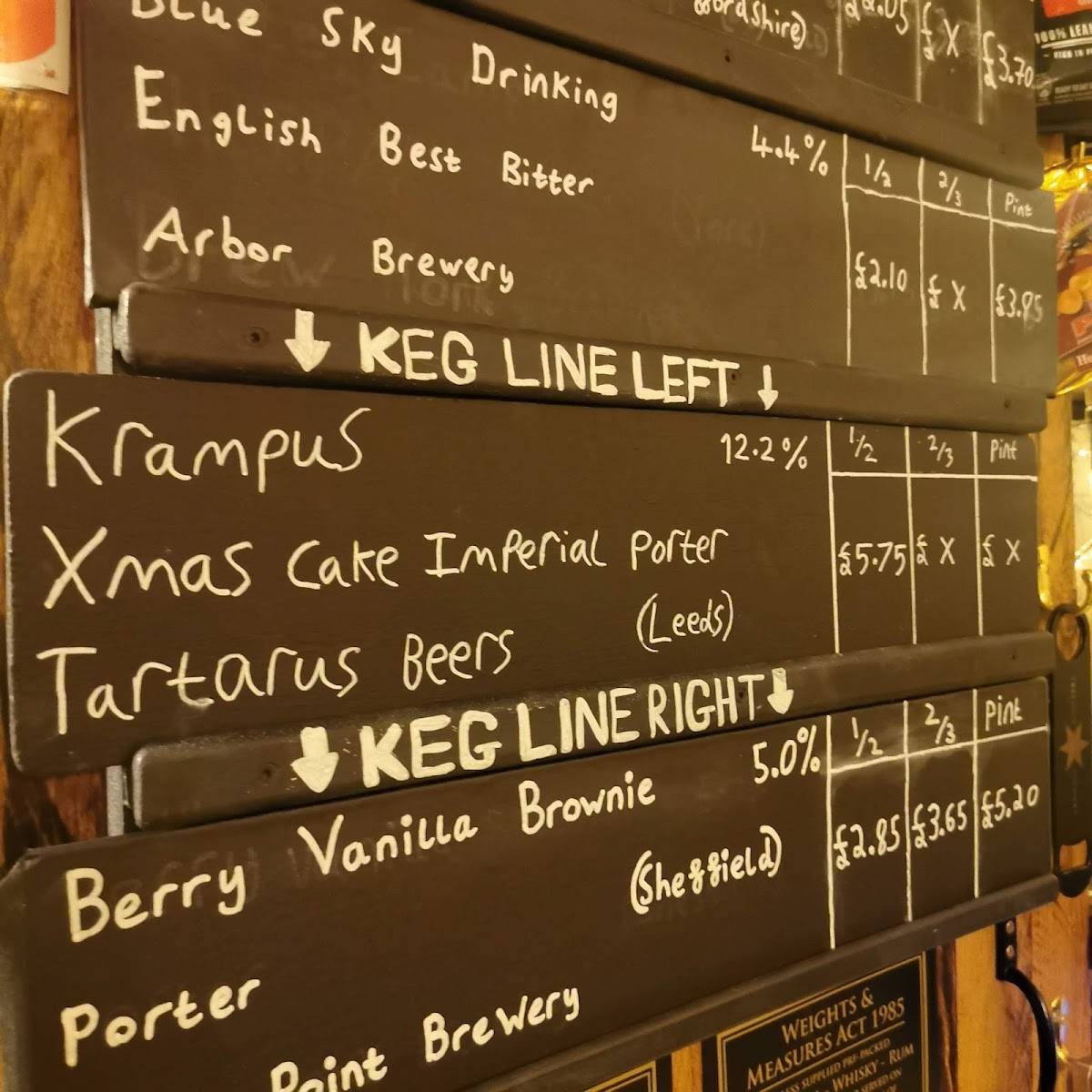 Menu at The Oxbow pub & bar, Sheffield