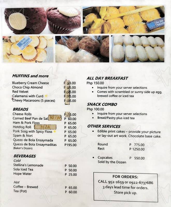 Menu at The Pan Bakeshoppe, Quezon City, #8 rd 20 cor rd 23 Brgy