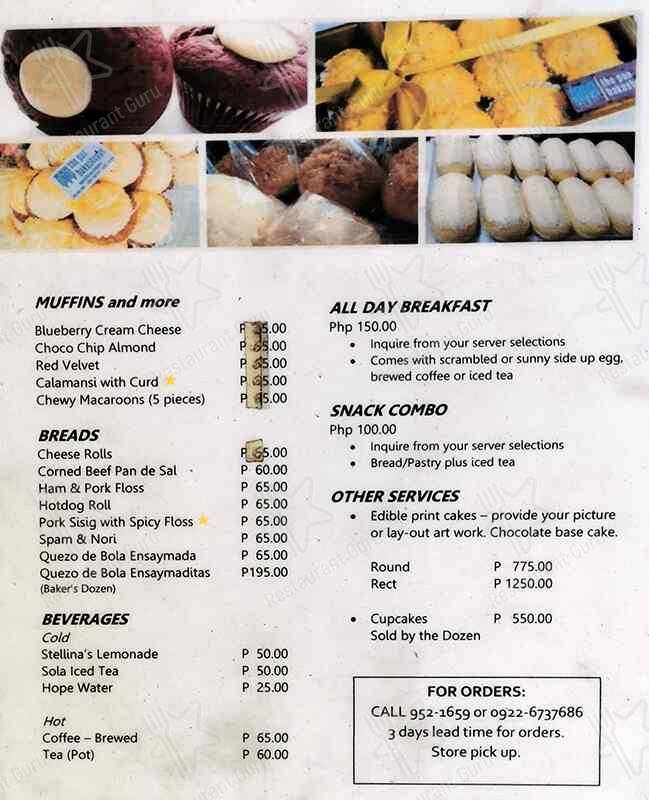 Menu at The Pan Bakeshoppe, Quezon City, #8 rd 20 cor rd 23 Brgy