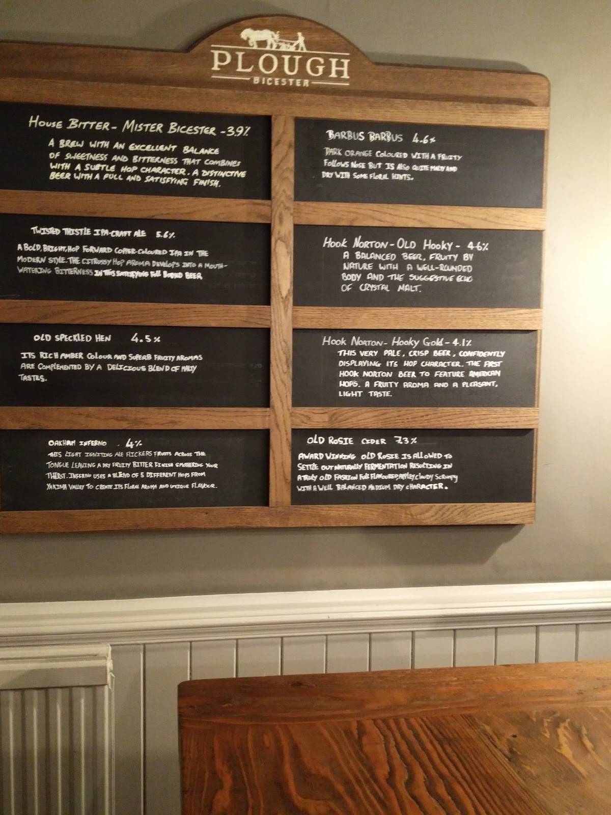 Menu at The Plough Bicester pub & bar, Bicester, 63 North St