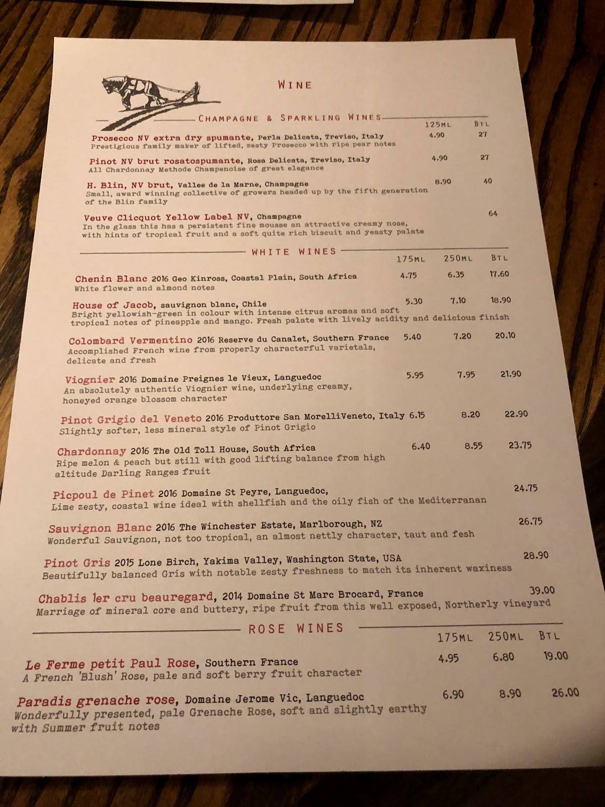 Menu at The Plough Bicester pub & bar, Bicester, 63 North St