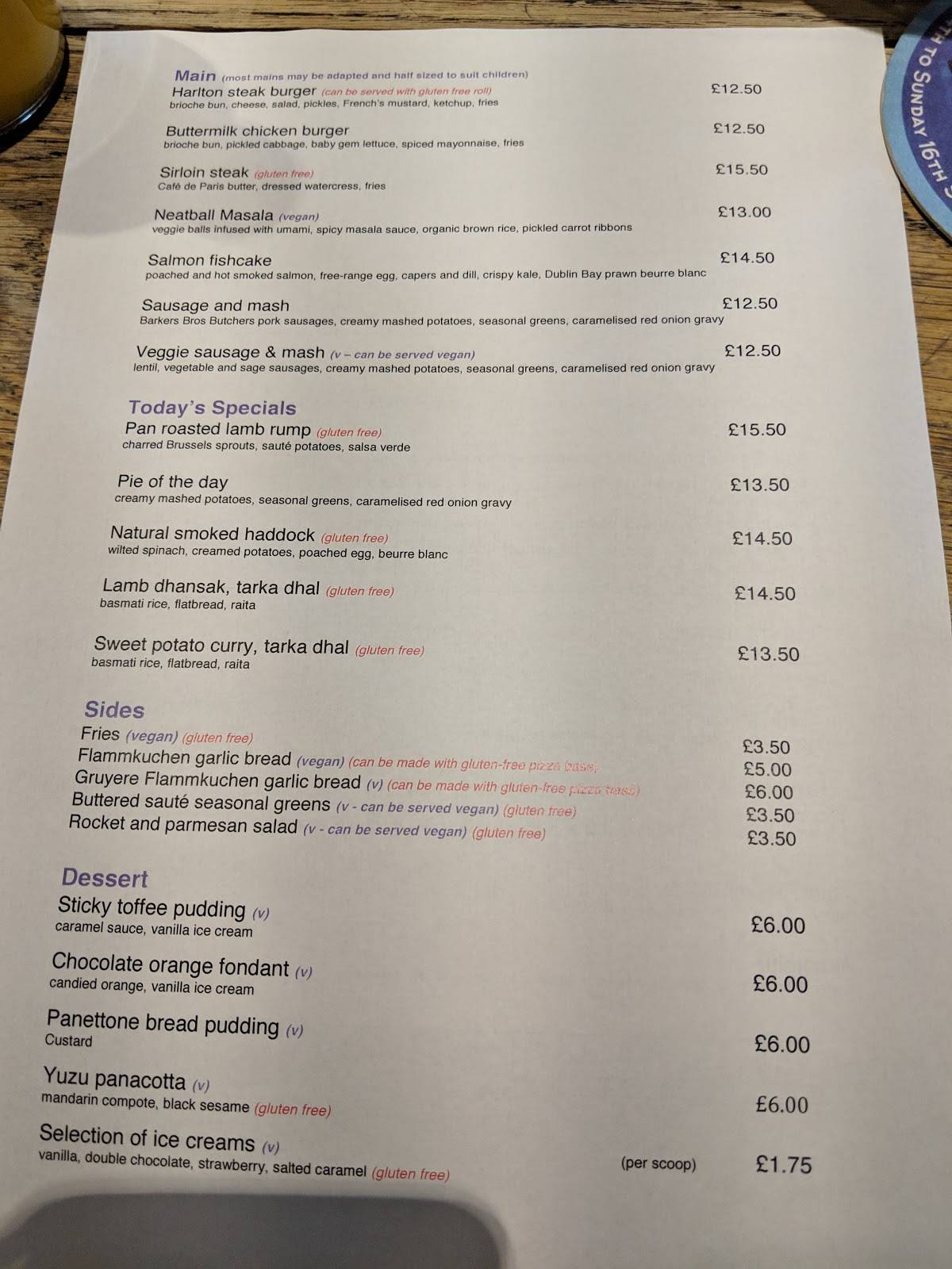 Menu at The Plough Shepreth pub & bar, Melbourn, 12 High St