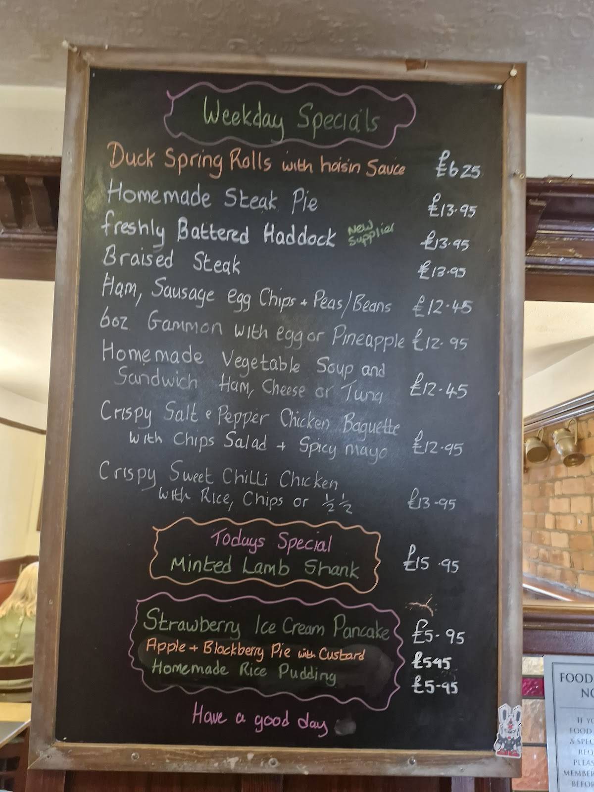 Menu at The Prince Albert pub & bar, Ormskirk