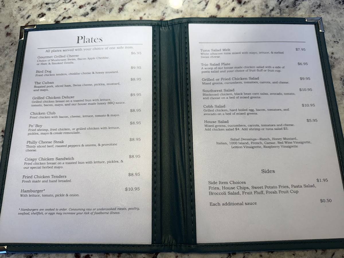 Menu at The Quarry Plates and Pours restaurant, Elberton