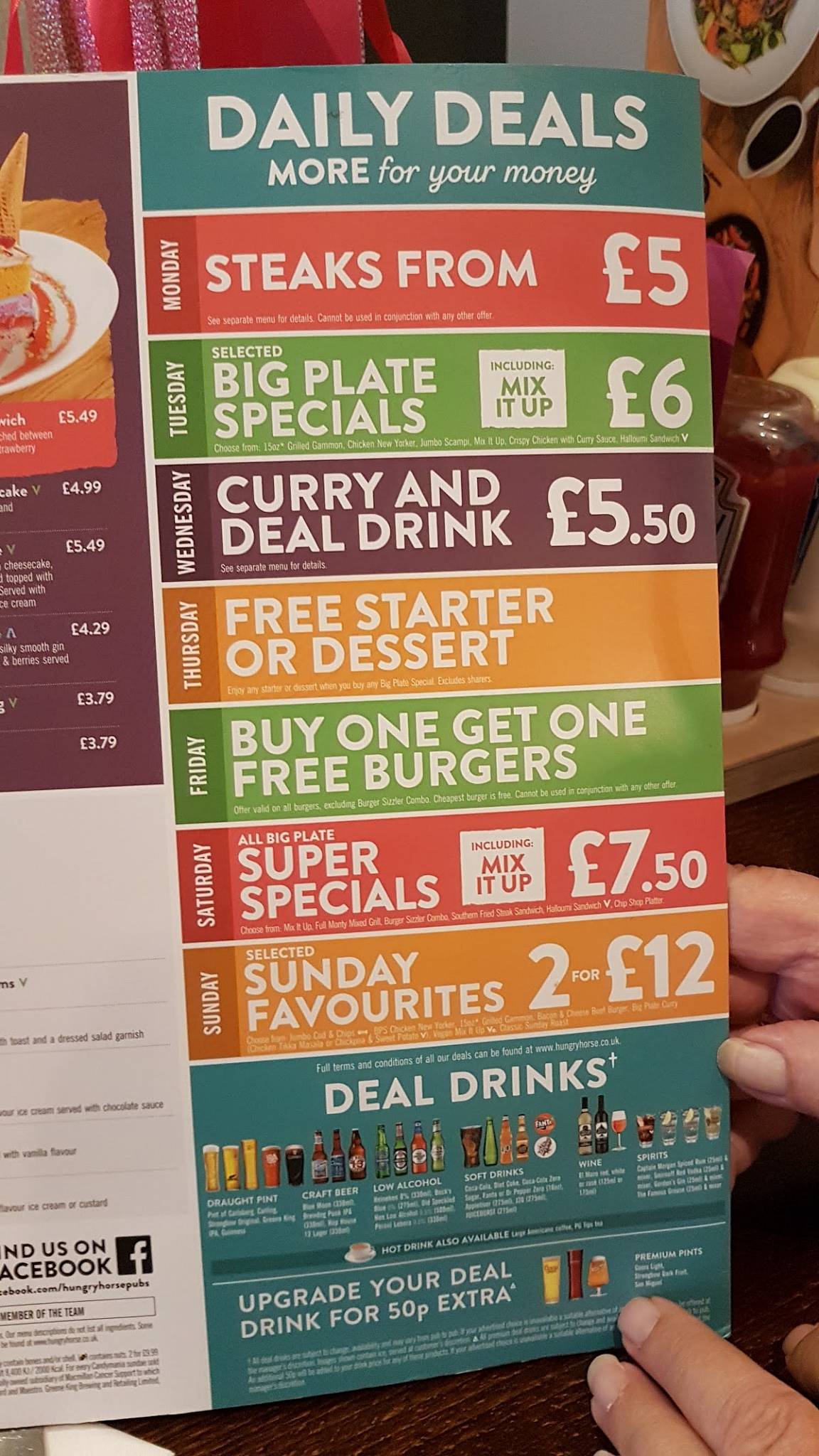 Menu at The Quays pub & bar, Basildon, Festival Leisure Park