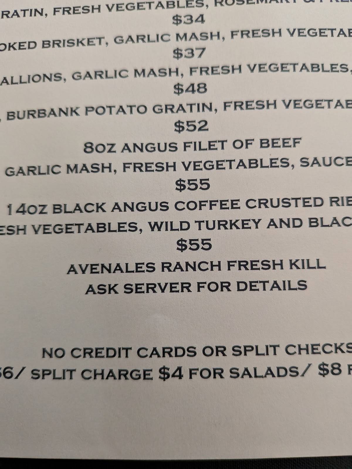 Menu at The Range Restaurant, Santa Margarita