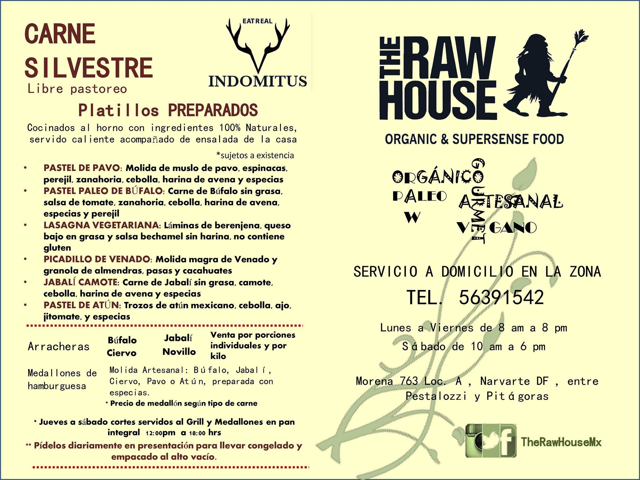 Carta del restaurante The Raw, Ciudad del México