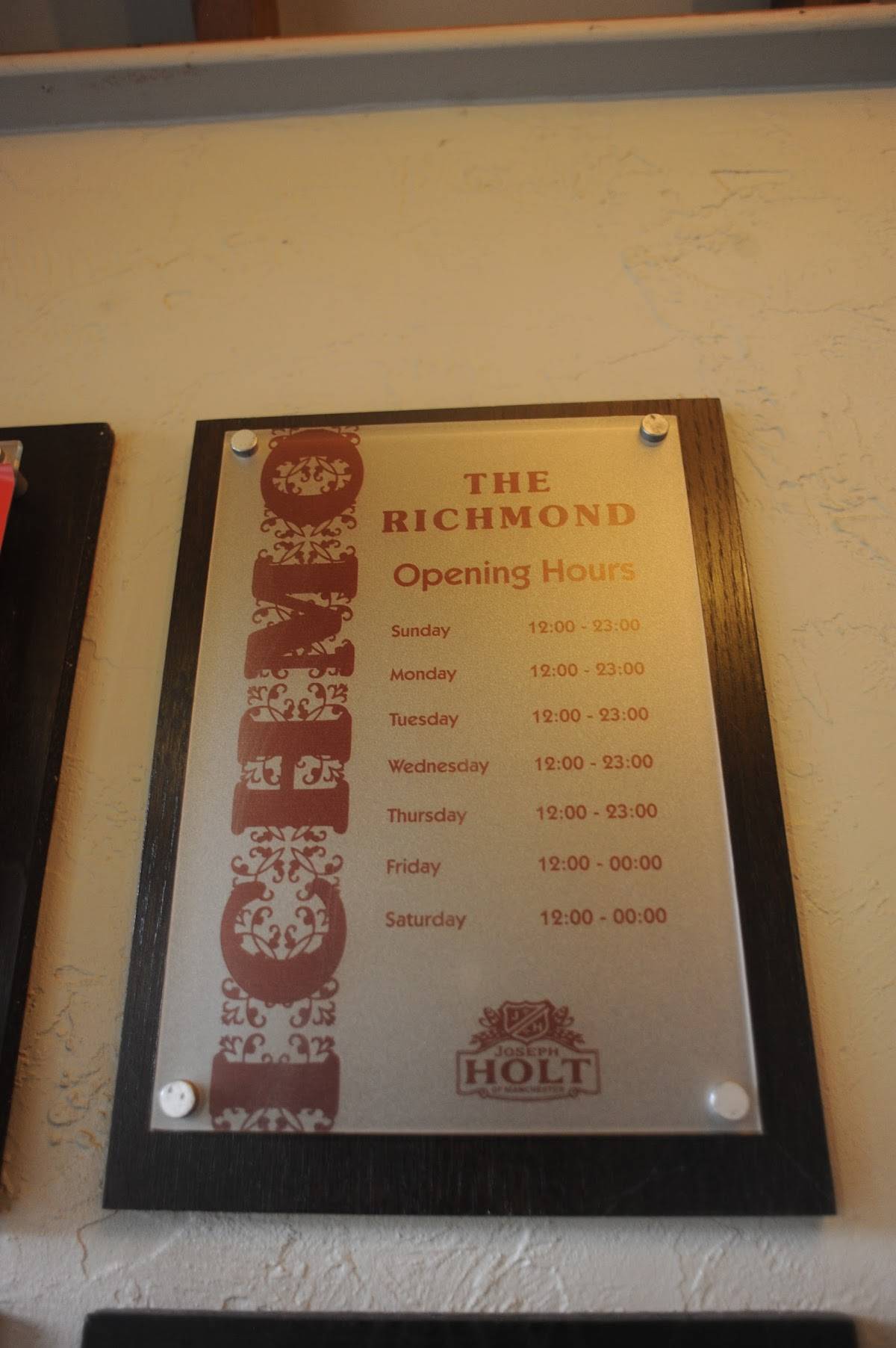 Menu at The Richmond pub & bar, Southport, 234 Scarisbrick New Rd