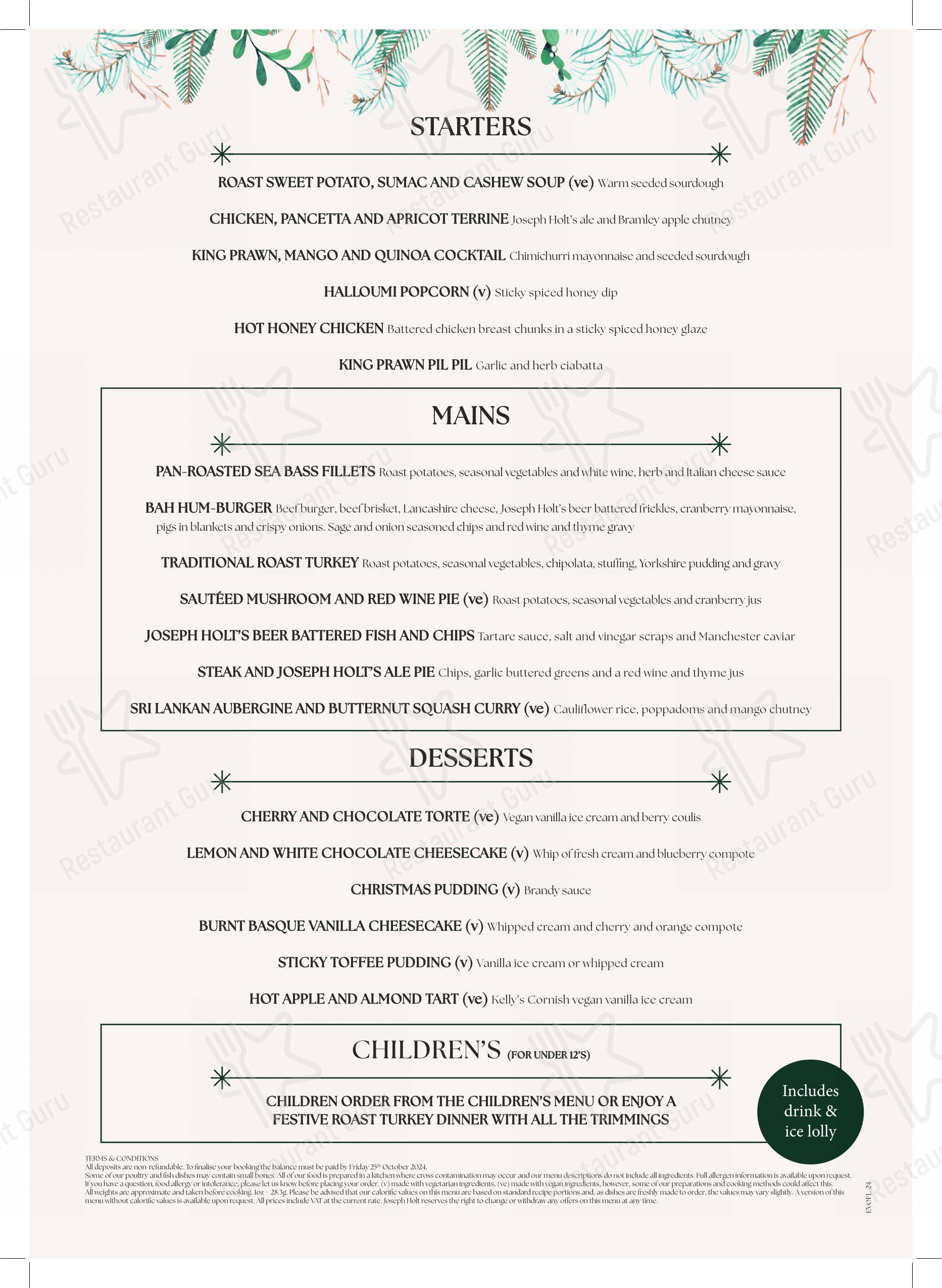 Menu at The Richmond pub & bar, Southport, 234 Scarisbrick New Rd