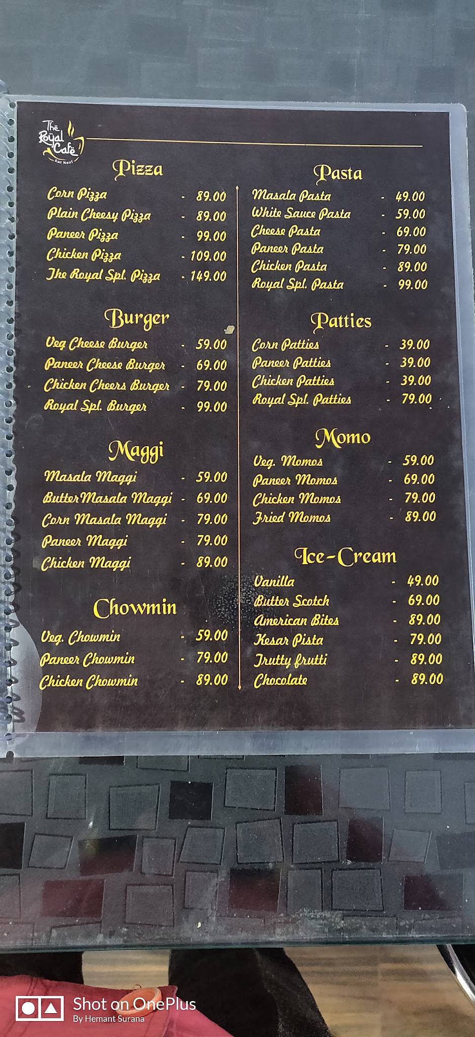 Menu at The Royal Cafe, Cuttack, Near Trisulia