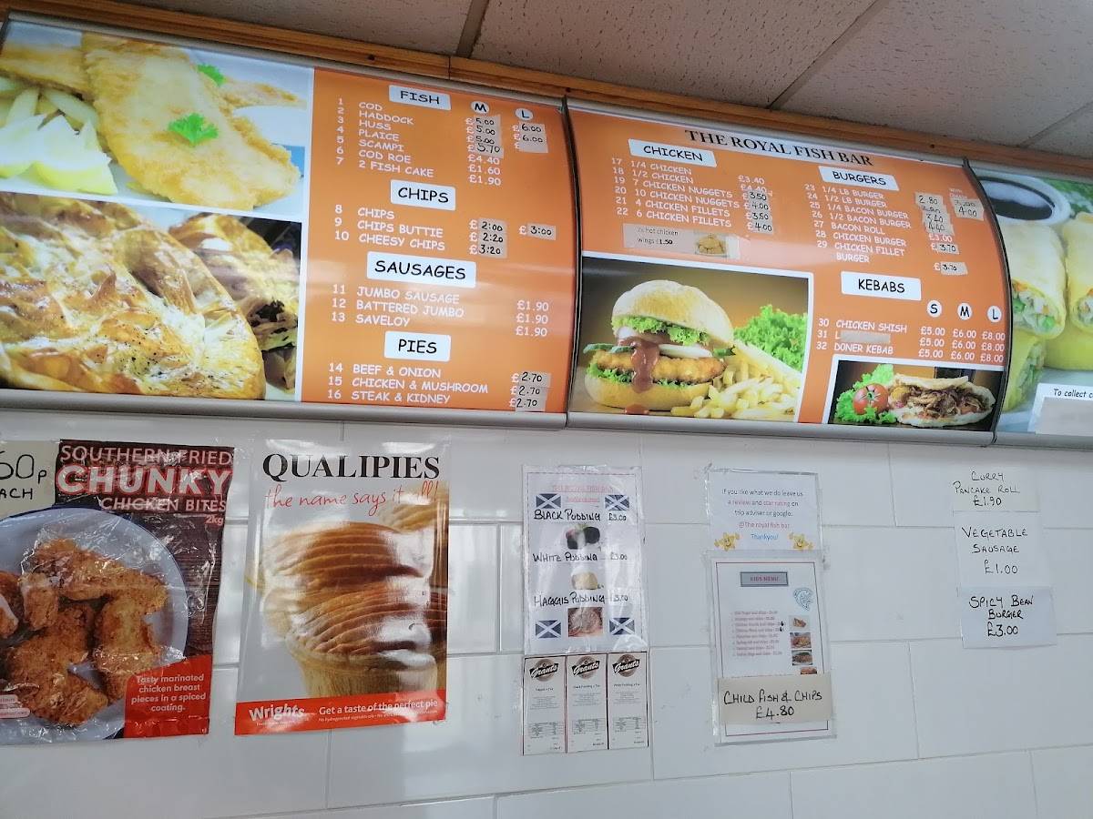 Menu at The Royal Fish Bar, Burgess Hill