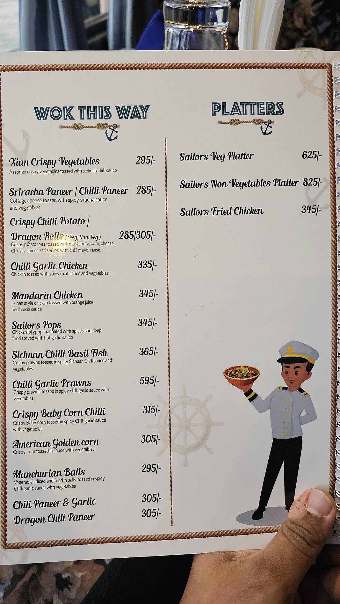 Menu at The Sailor's Knot, Ranchi