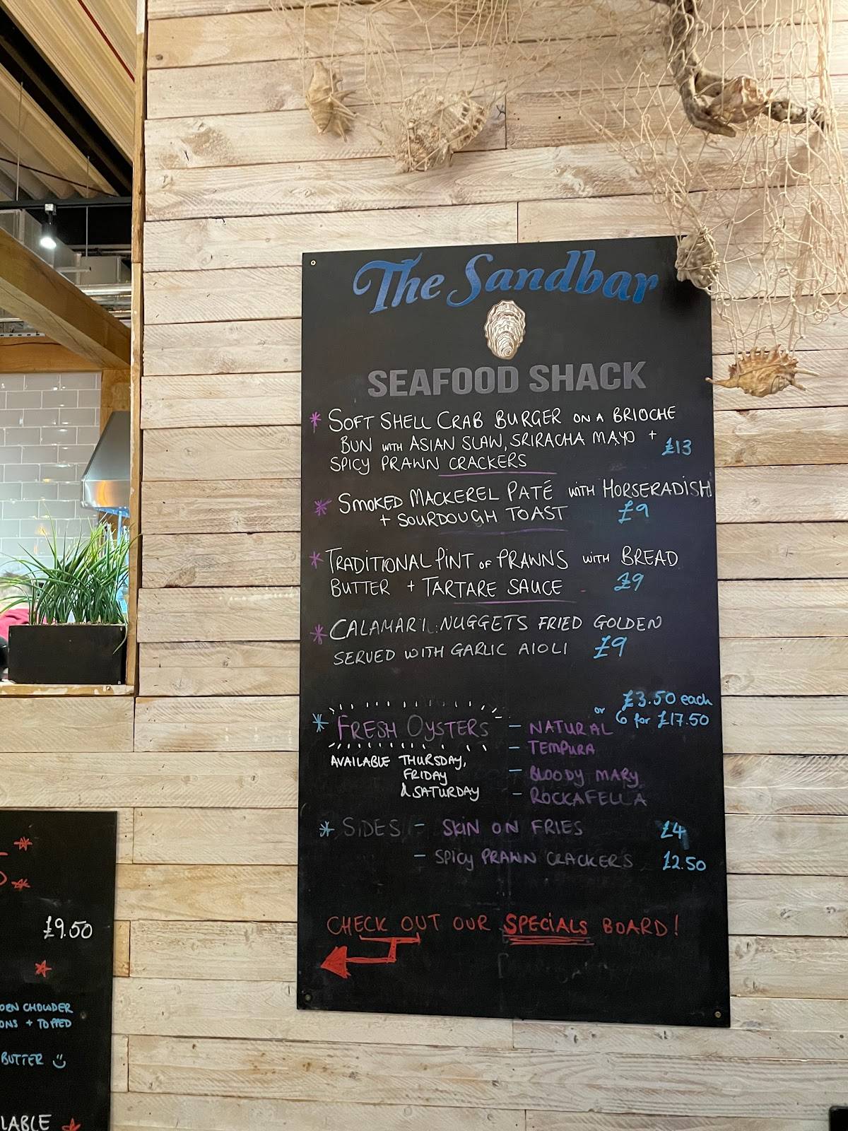 Menu at The Sandbar Seafood Shack, Chester