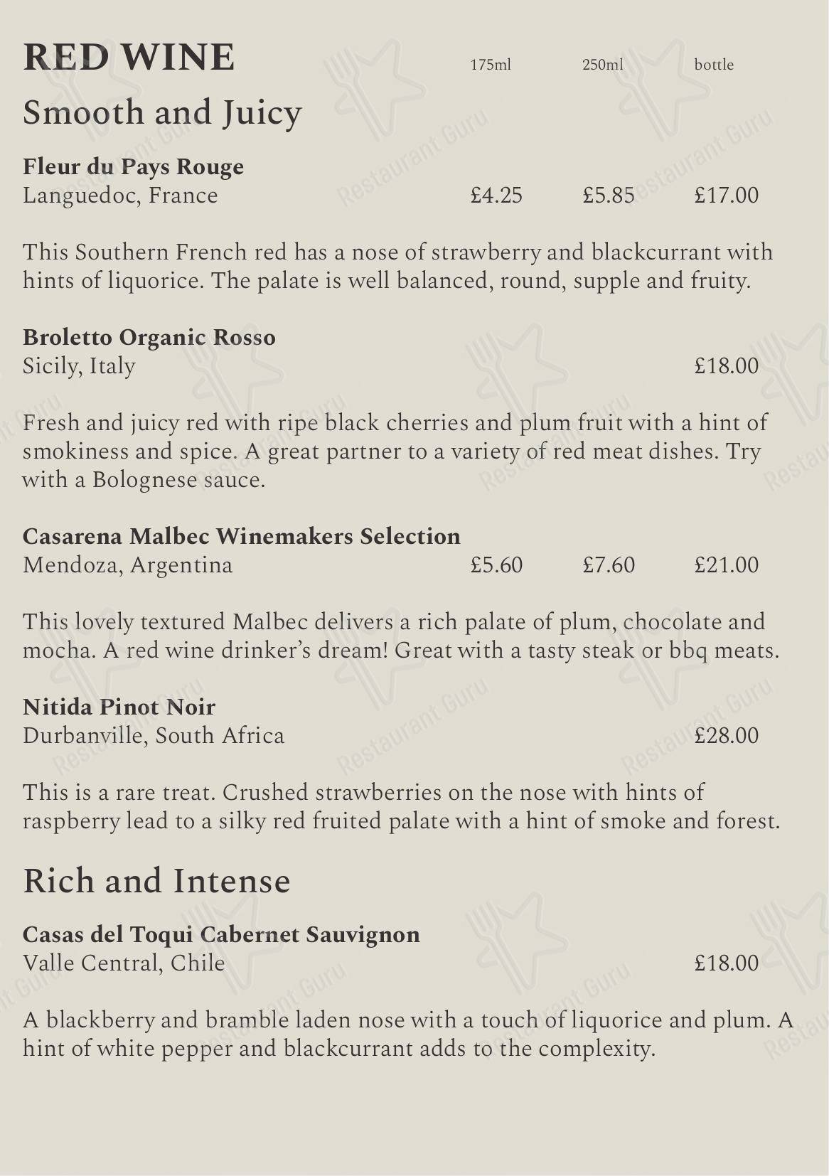 Menu at Seacroft, Trearddur Bay pub & bar, Holyhead