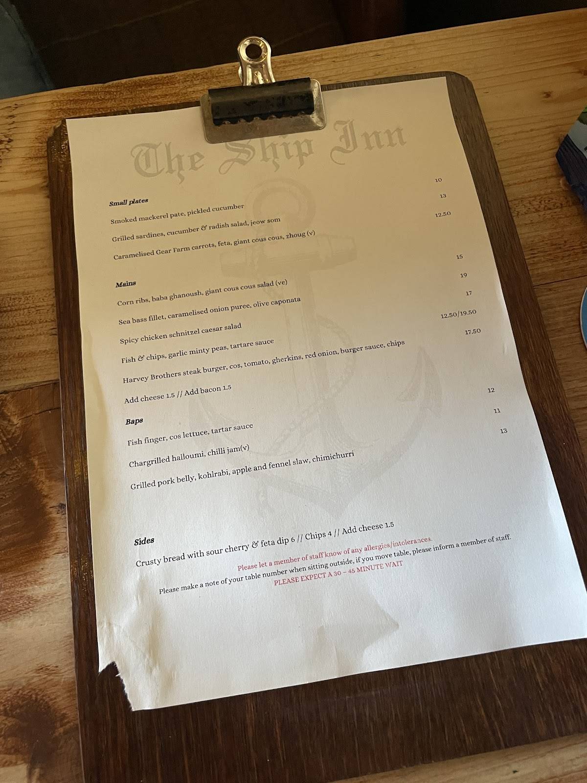 Menu at The Ship Inn pub & bar, Helston