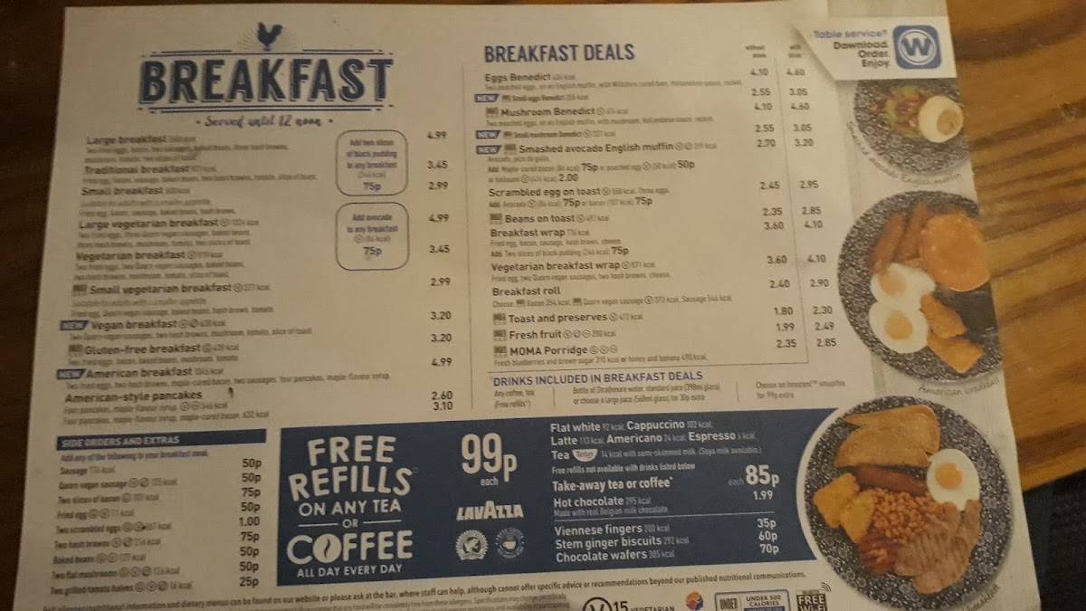 Menu at The Six Chimneys - JD Wetherspoon pub & bar, Wakefield
