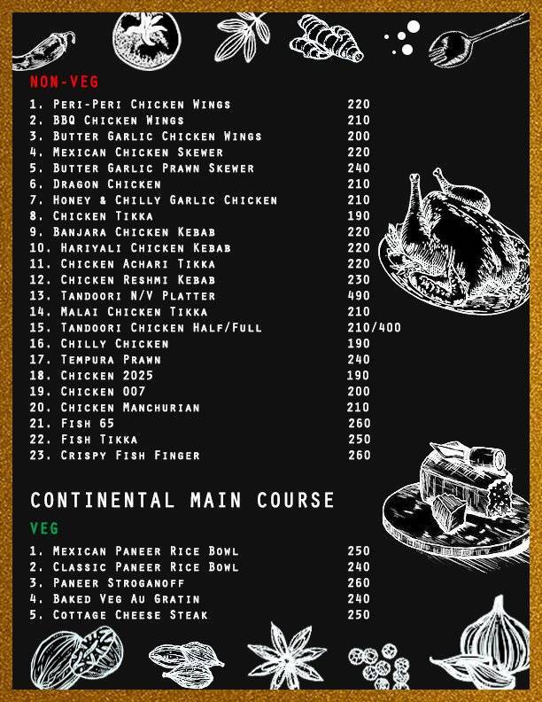 Menu at The SkyView Rooftop Multicuisine Restaurant, Chennai
