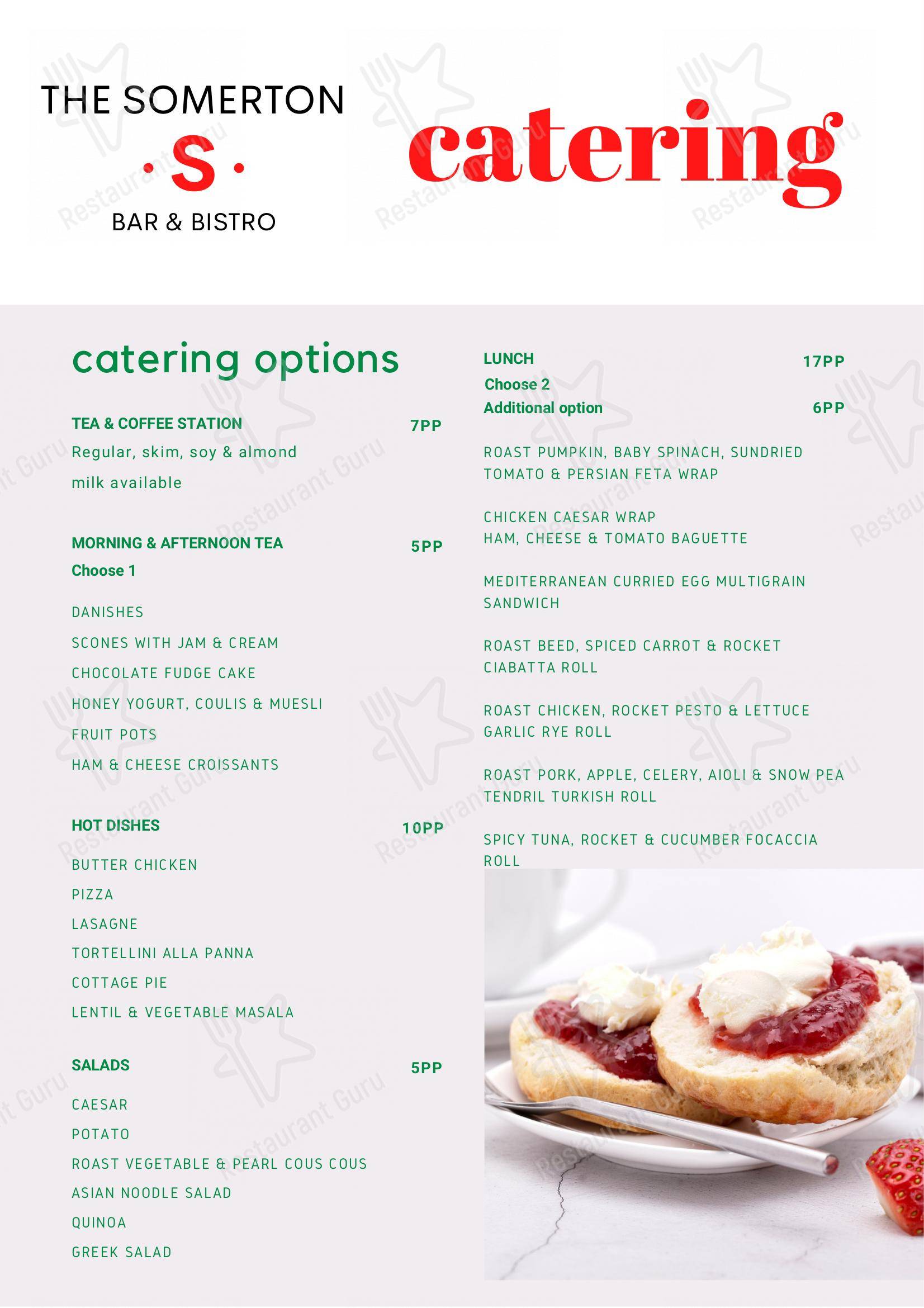 Menu at The Somerton Bar & Bistro, Somerton Park