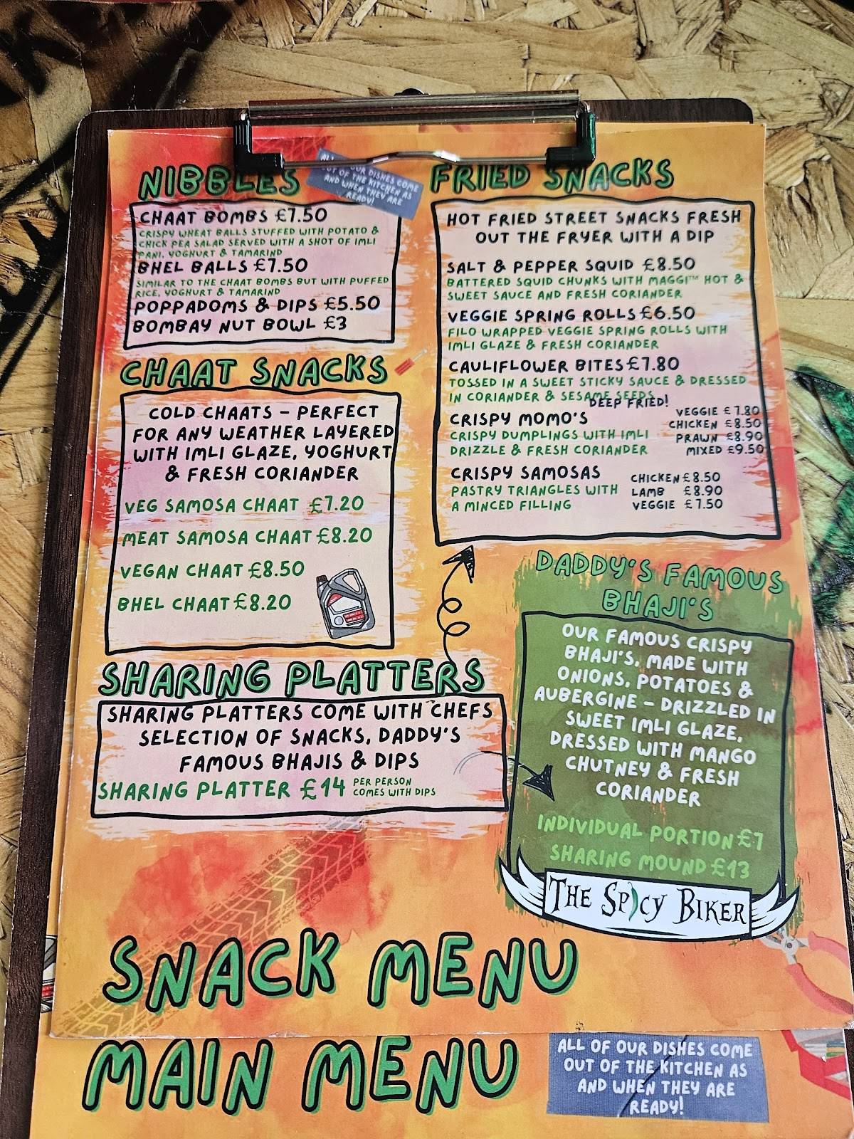 Menu at The Spicy Biker restaurant, Wakefield