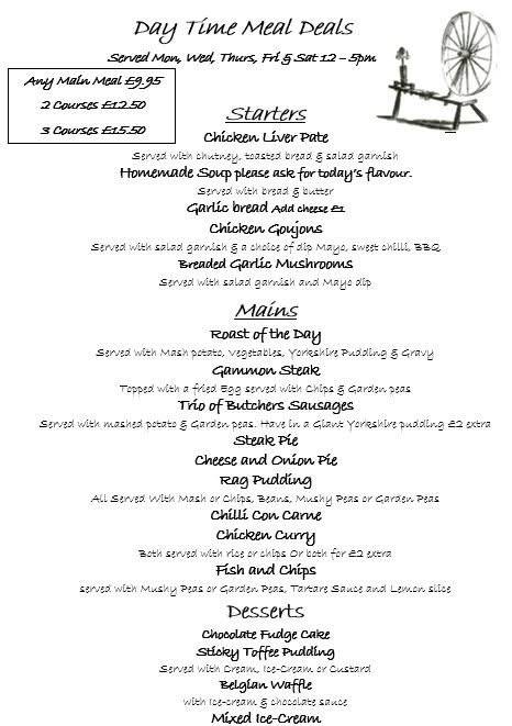 Menu at The Spinners Arms, Springhead, Oldham pub & bar, Oldham ...