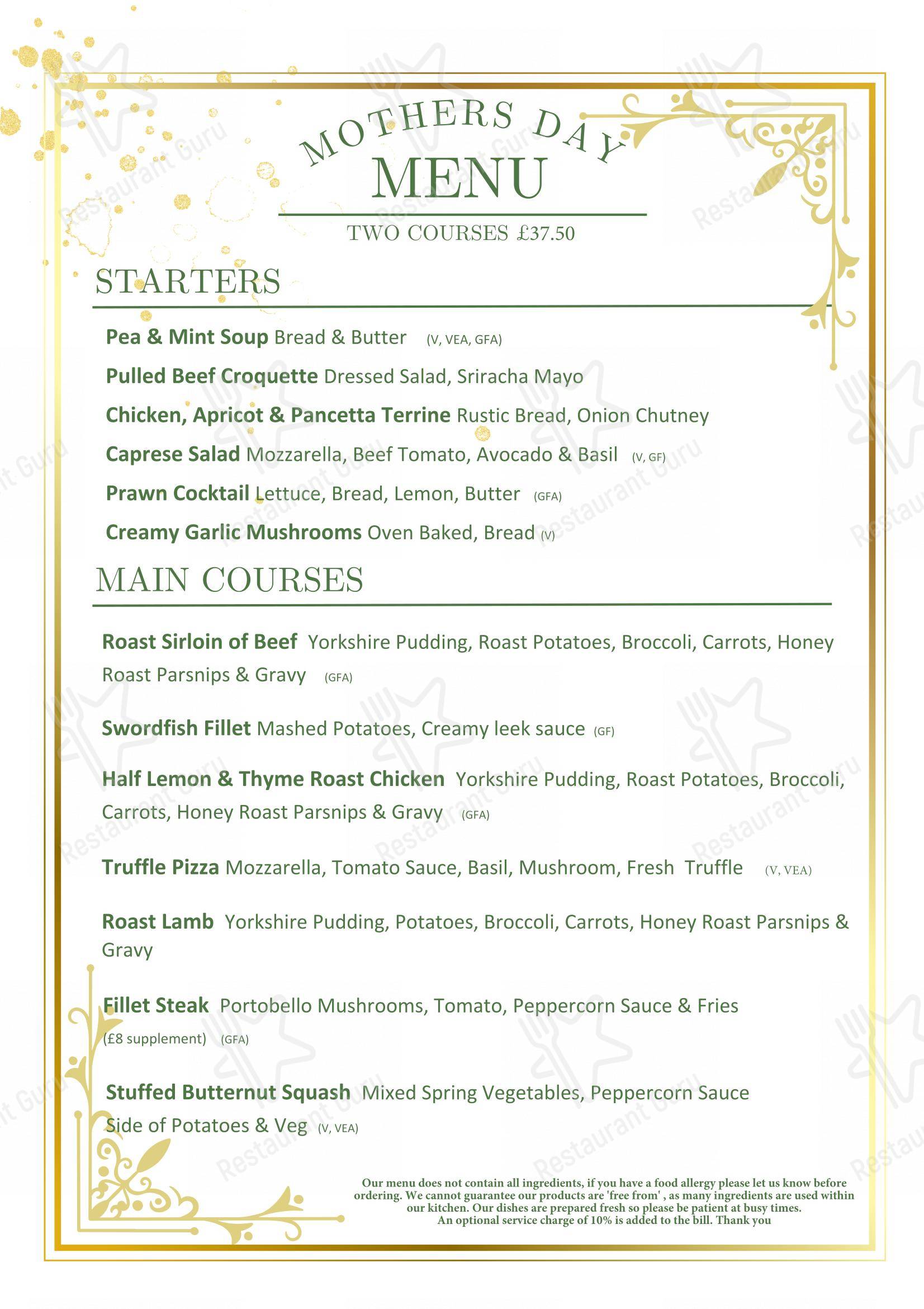 Menu at The Spotted Cow pub & bar, Farnham, The Spotted Cow