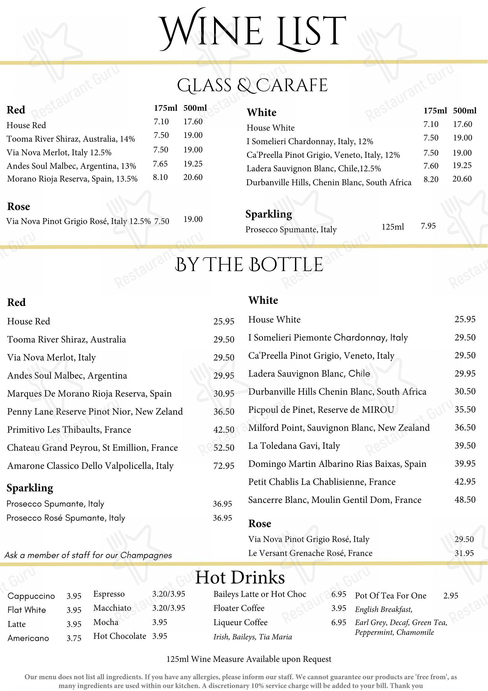 Menu at The Spotted Cow pub & bar, Farnham, The Spotted Cow