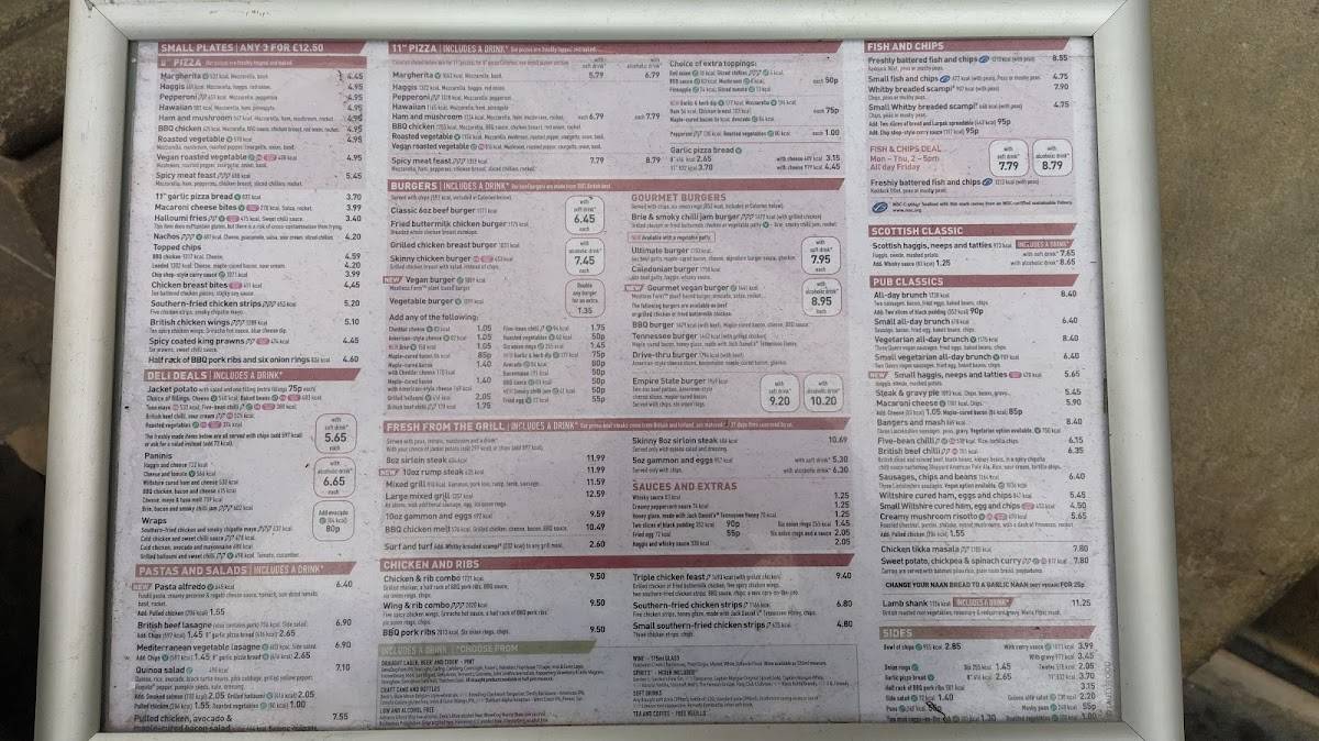 Menu at The Standing Order - JD Wetherspoon pub & bar, Edinburgh, 62-66 ...