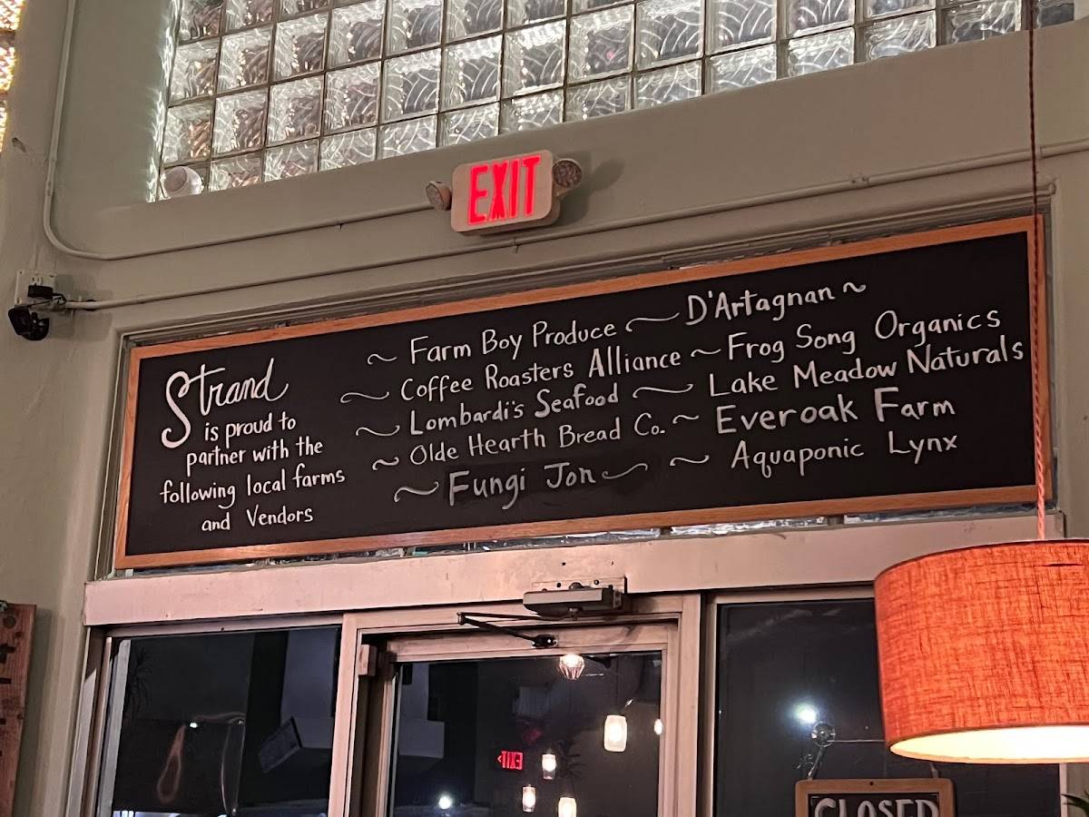 Menu at The Strand restaurant, Orlando