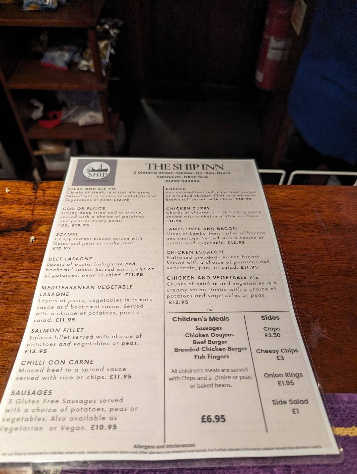 Menu at The Swan Inn pub & bar, Horning