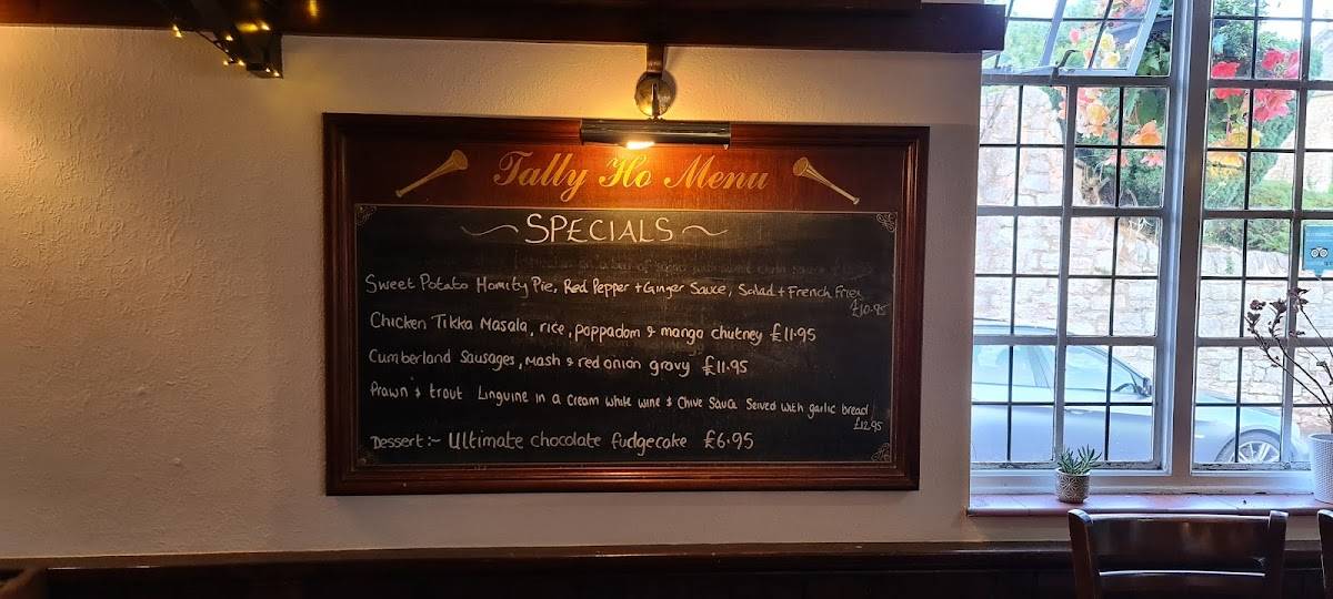 Menu at The Tally Ho! Inn pub & bar, Exeter