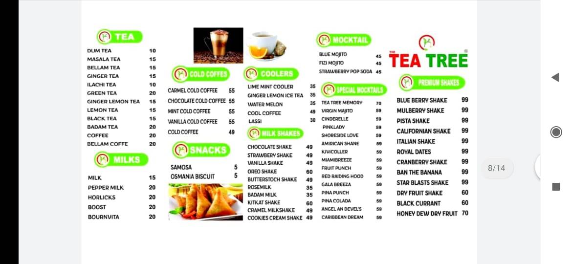 Menu at The Tea Tree, Hyderabad, shop no 40