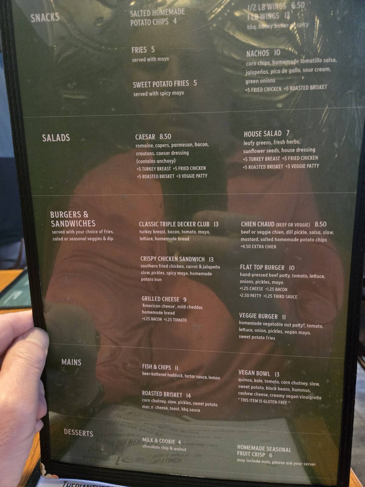 Menu at The Third pub & bar, Ottawa