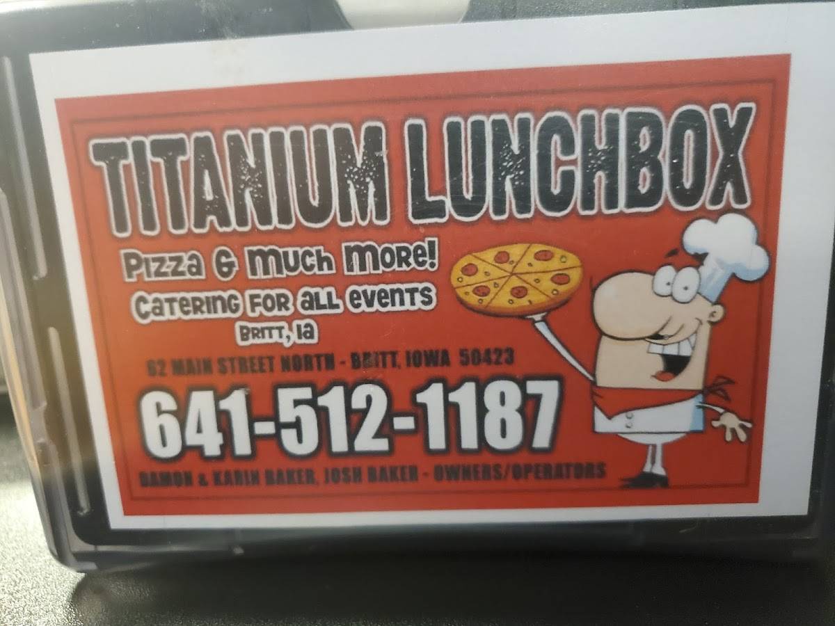 Menu at The Titanium Lunchbox restaurant, Britt