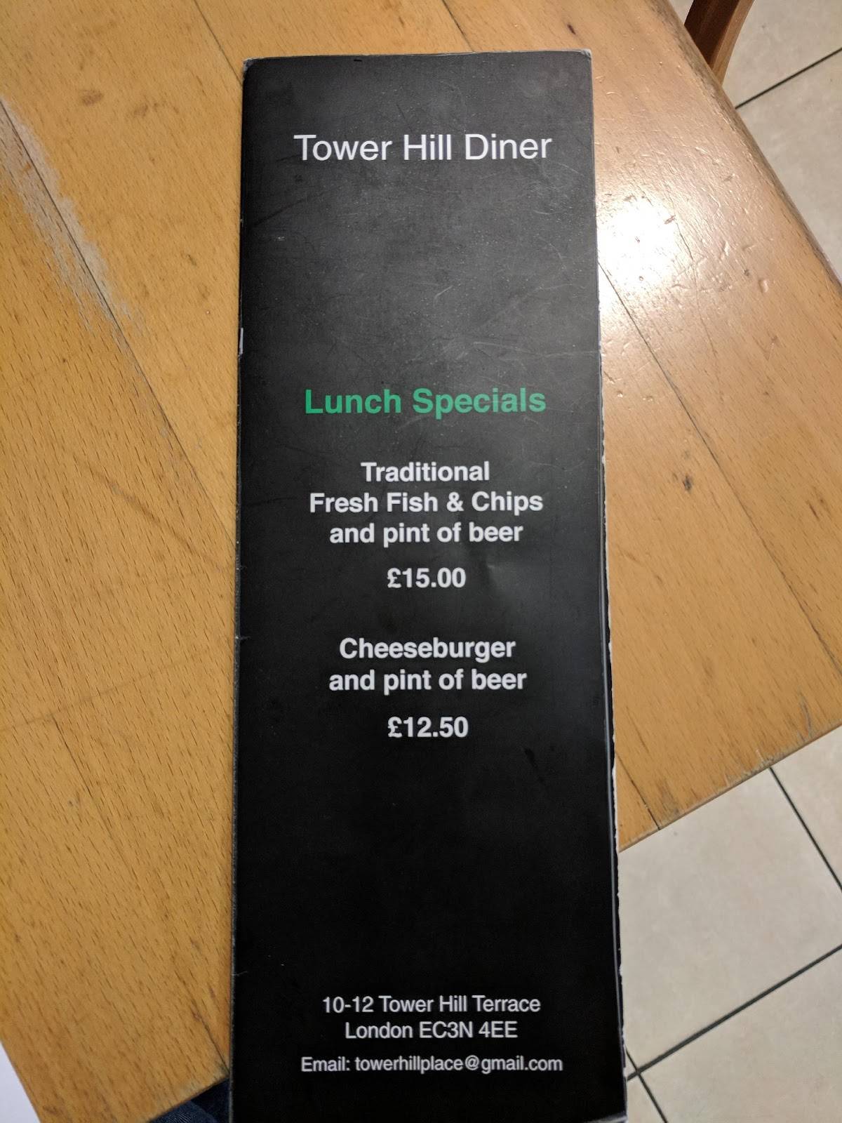 Menu at The Tower Hill Restaurant, London
