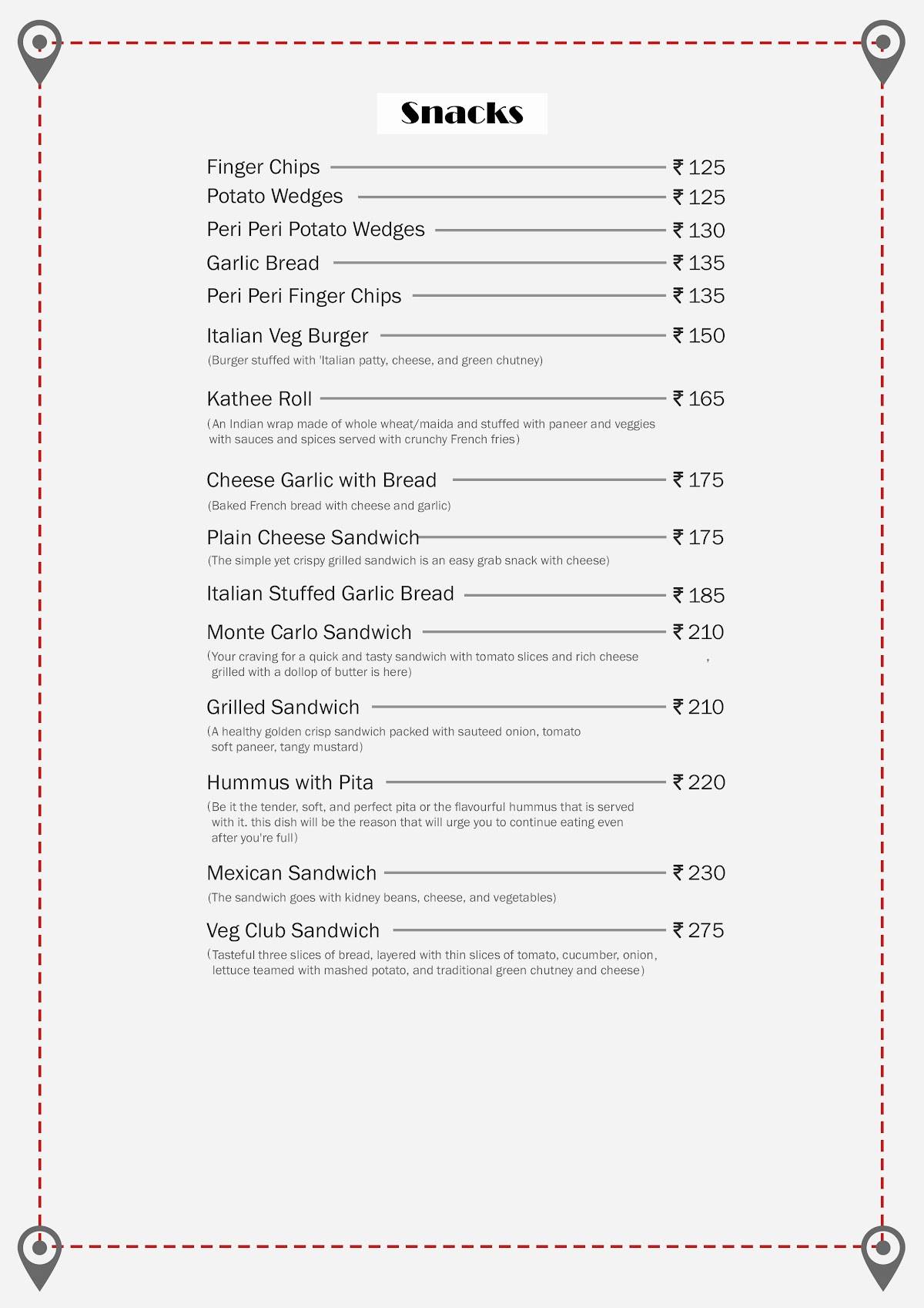 Menu at The Traveller Cafe (Pure Veg) VIP Plaza, Surat, Surat