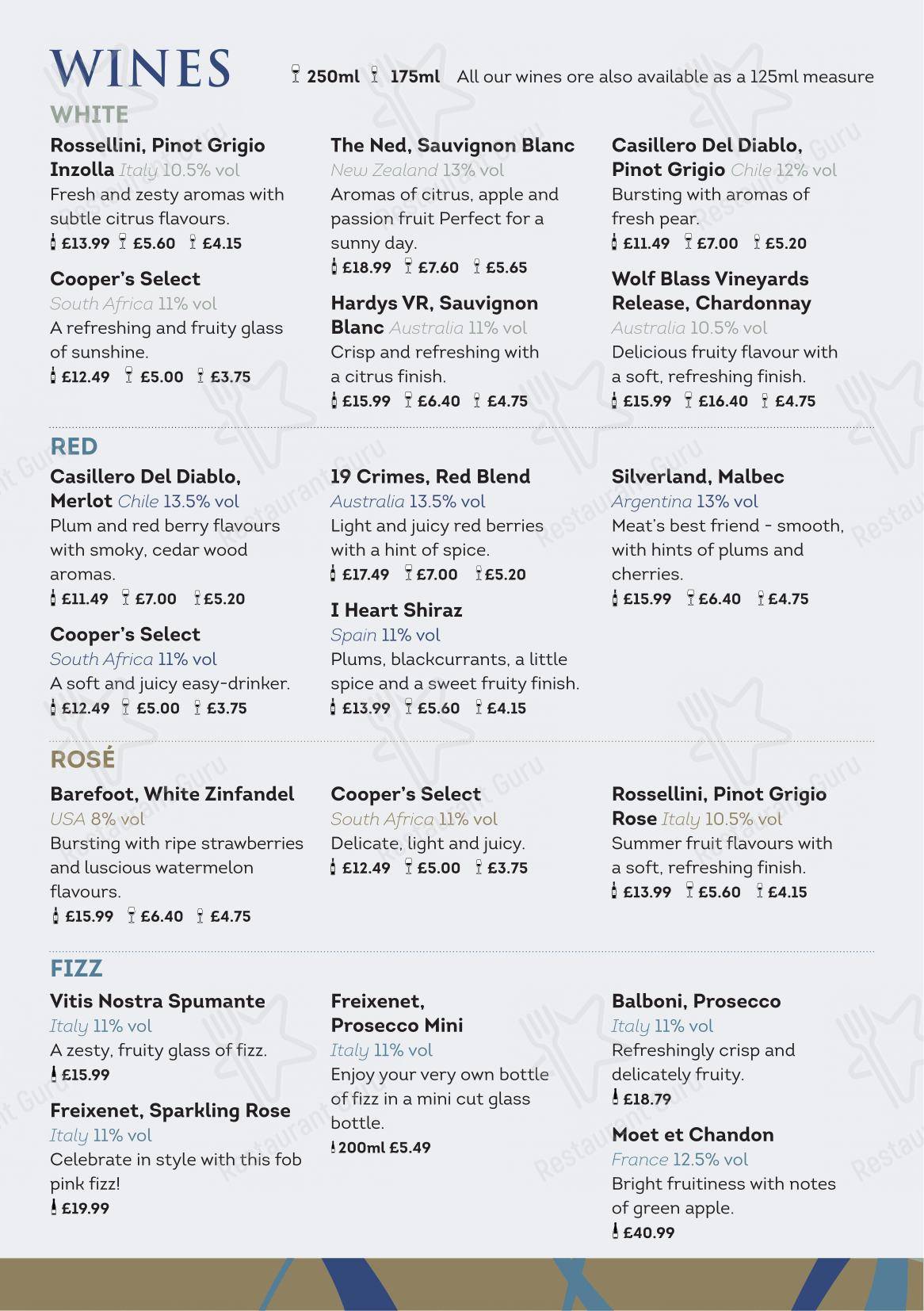 Menu at The Traveller's Rest pub & bar, Reading