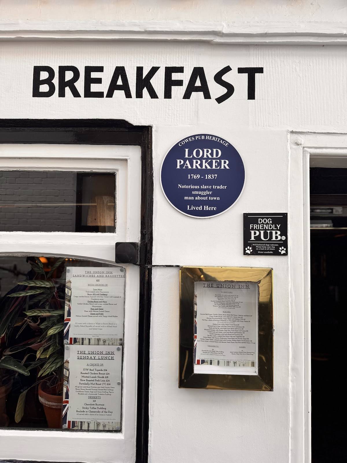 Menu at The Union Inn pub & bar, Cowes