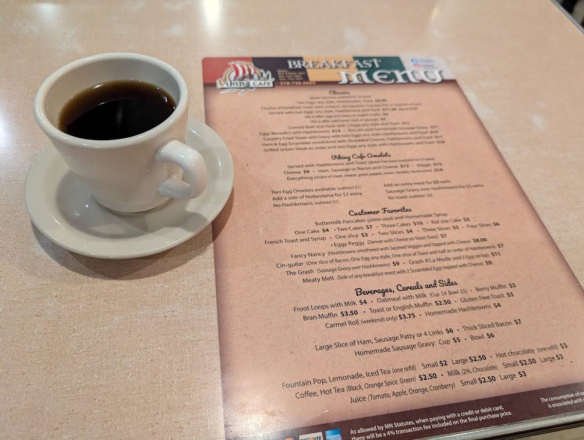 Menu at The Viking Cafe, Fergus Falls