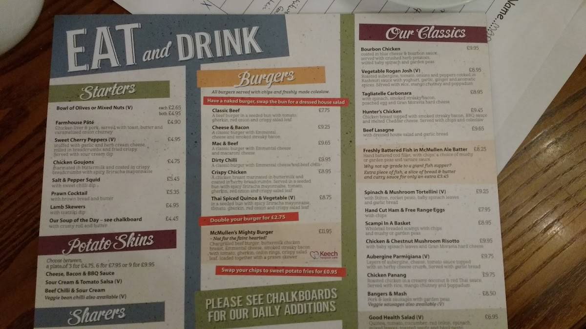 Menu at The Vine pub & bar, Waltham Cross
