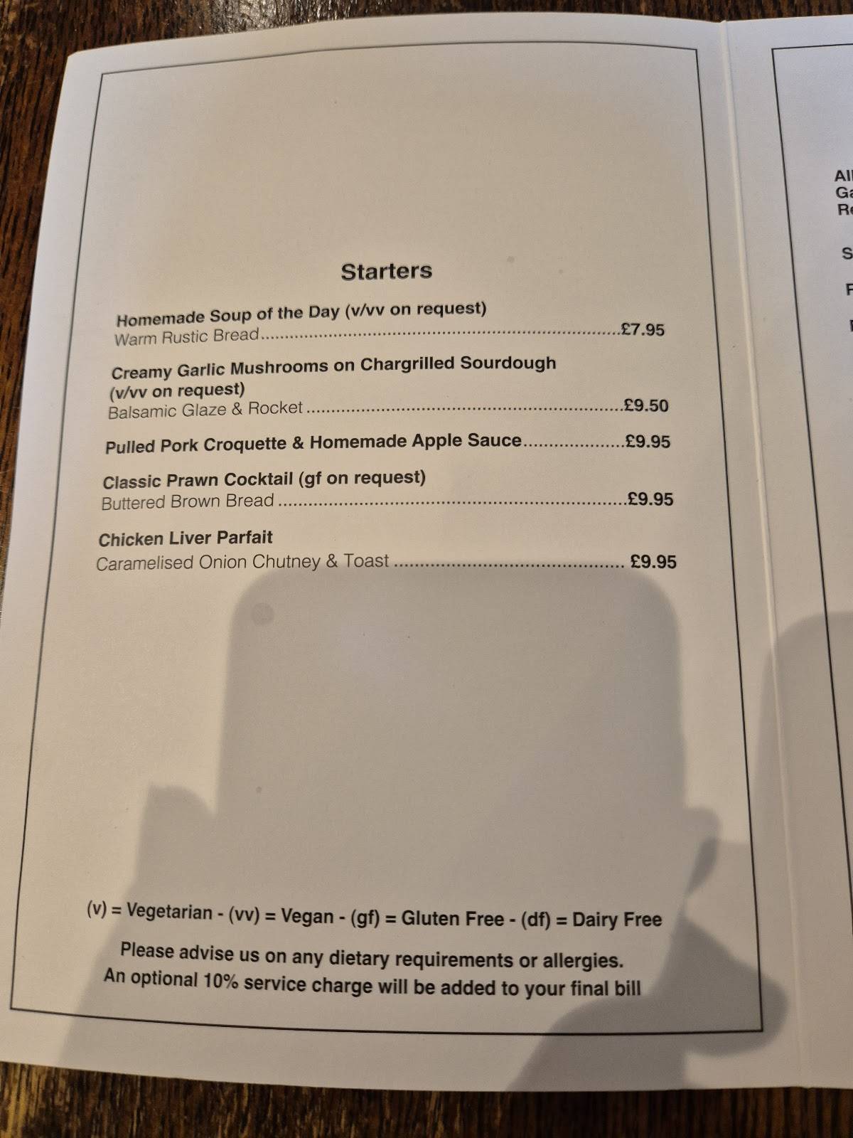 Menu at The White Bear pub & bar, Masham, The White Bear