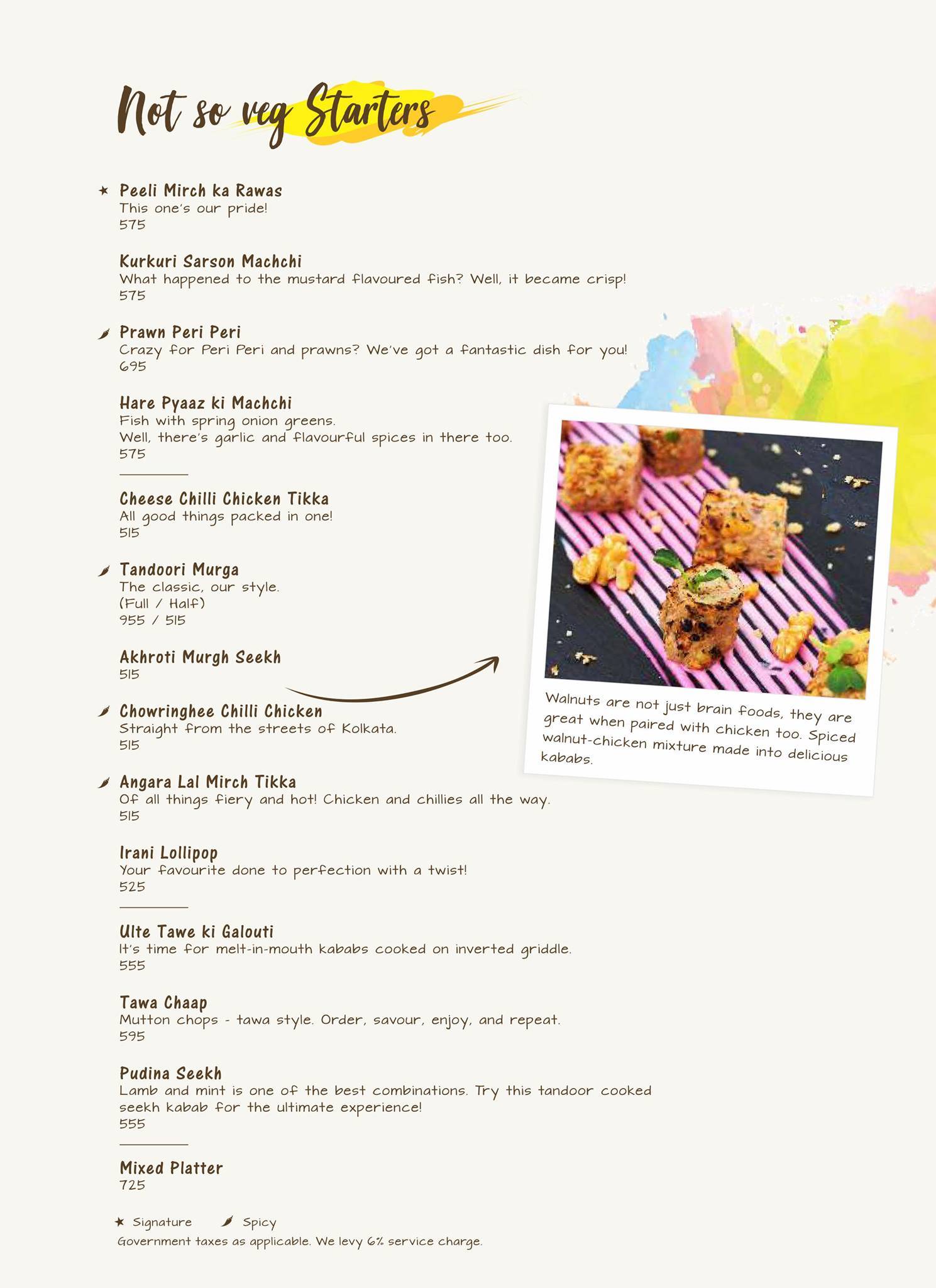 Menu at The Yellow Chilli, Navi Mumbai